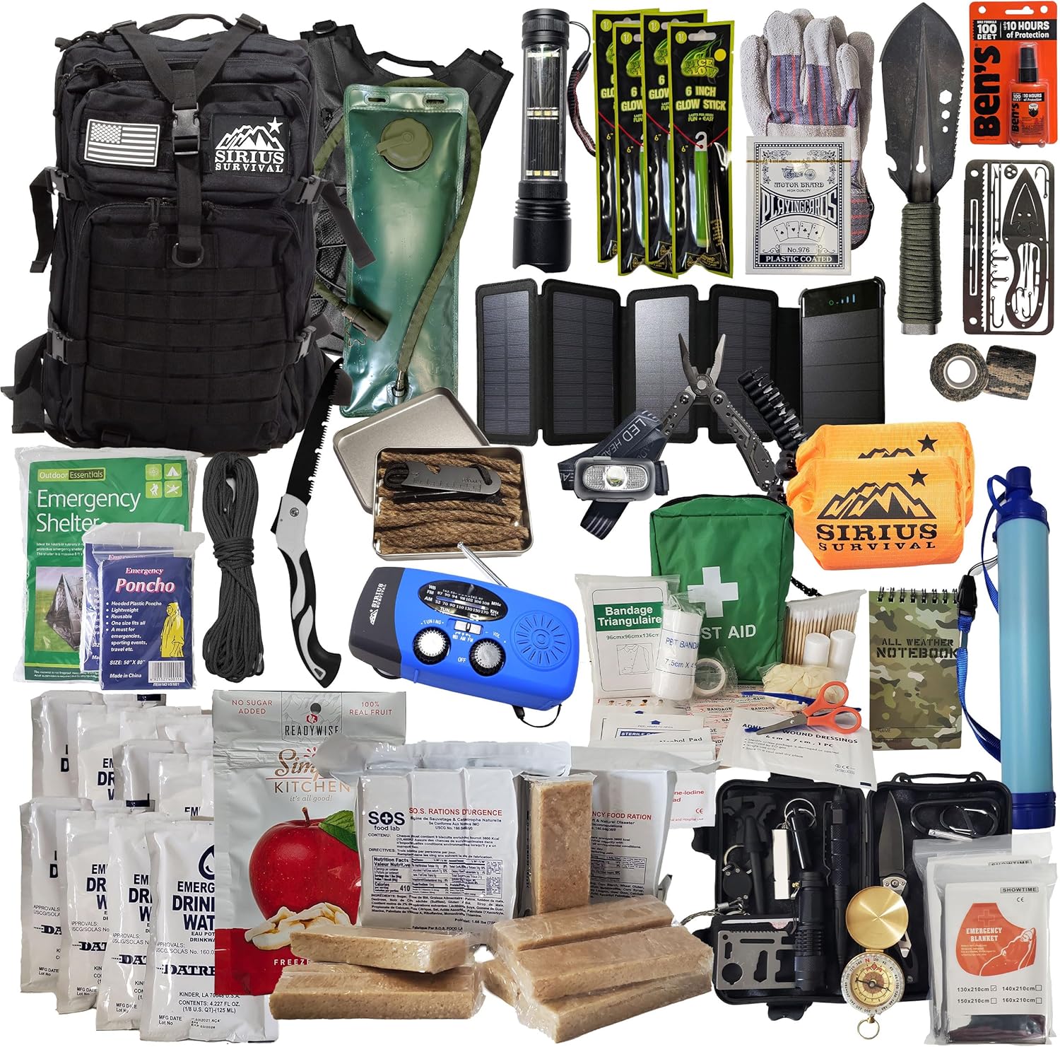 Amazon.com: Sirius Survival Bug Out Bag - Premium Bugout Backpack Pre ...