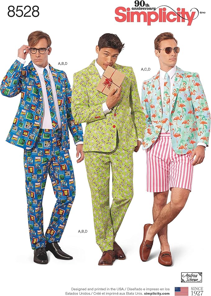 Amazon.com: Simplicity 8528 Men's Suit Costume Sewing Pattern, Sizes 44 ...