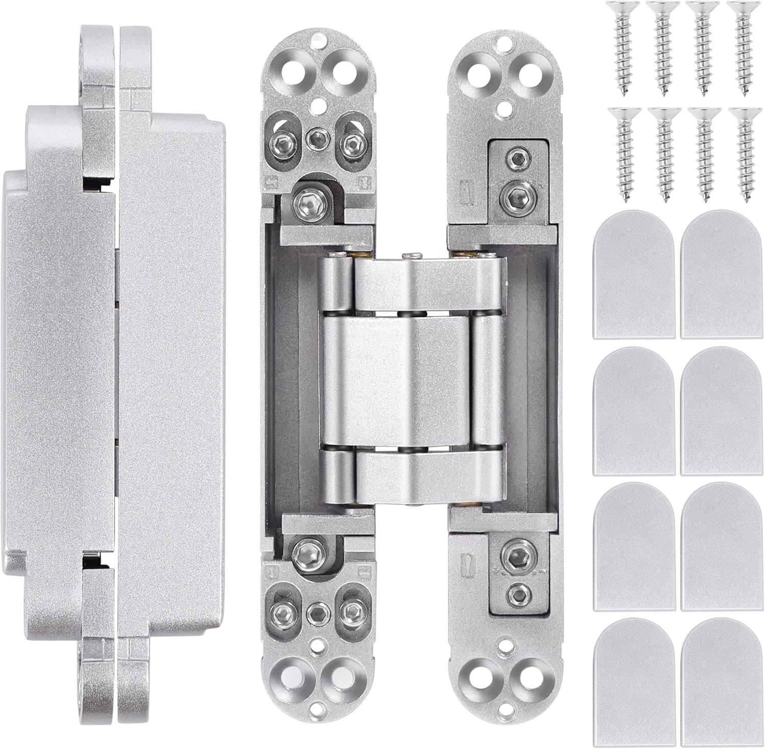 Hidden Door Invisible Concealed Hinge – 6 Inch 3 Way Adjustable 180 ...