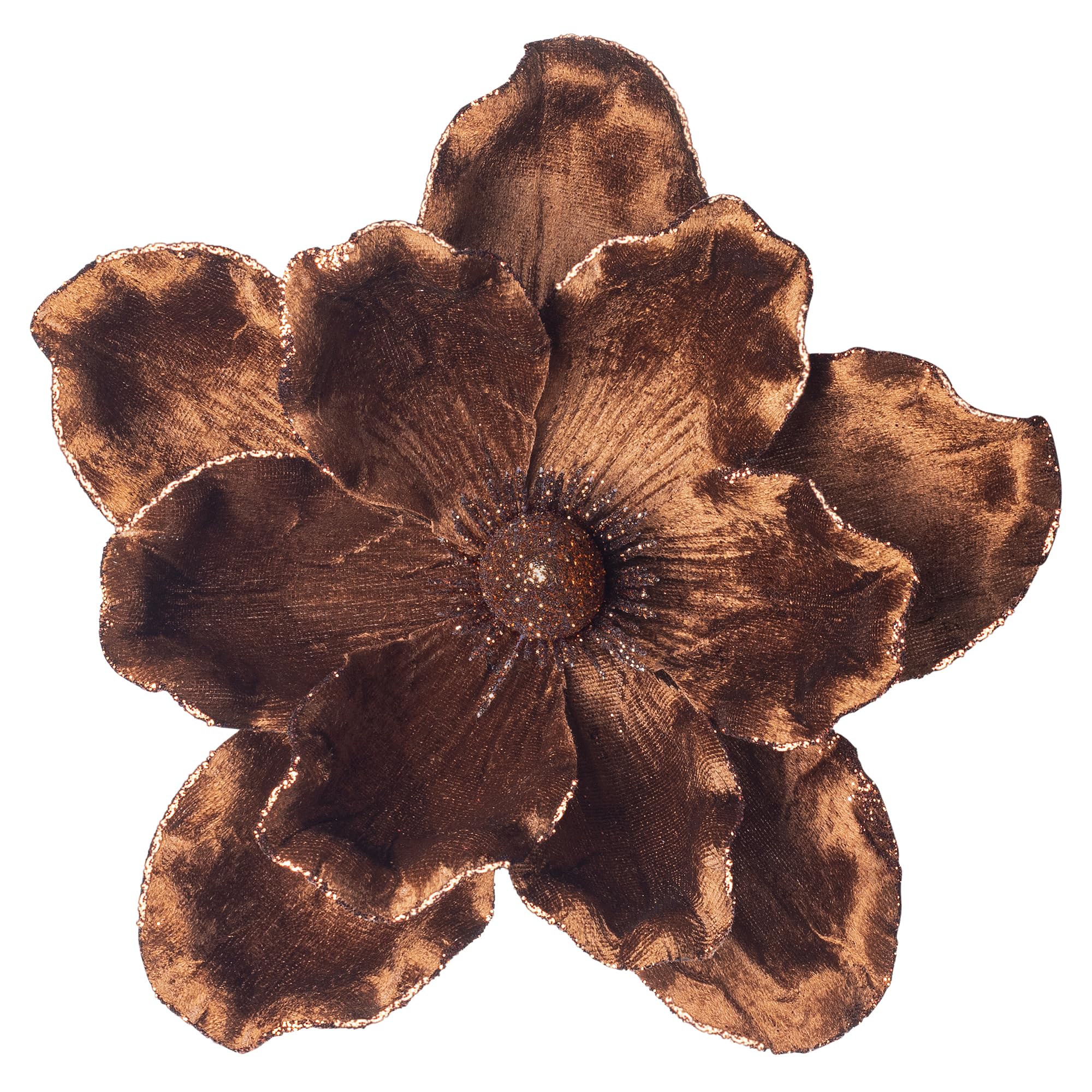 Amazon.com: KI Store Brown Velvet Magnolia Flowers Pack of 6 Oversize ...