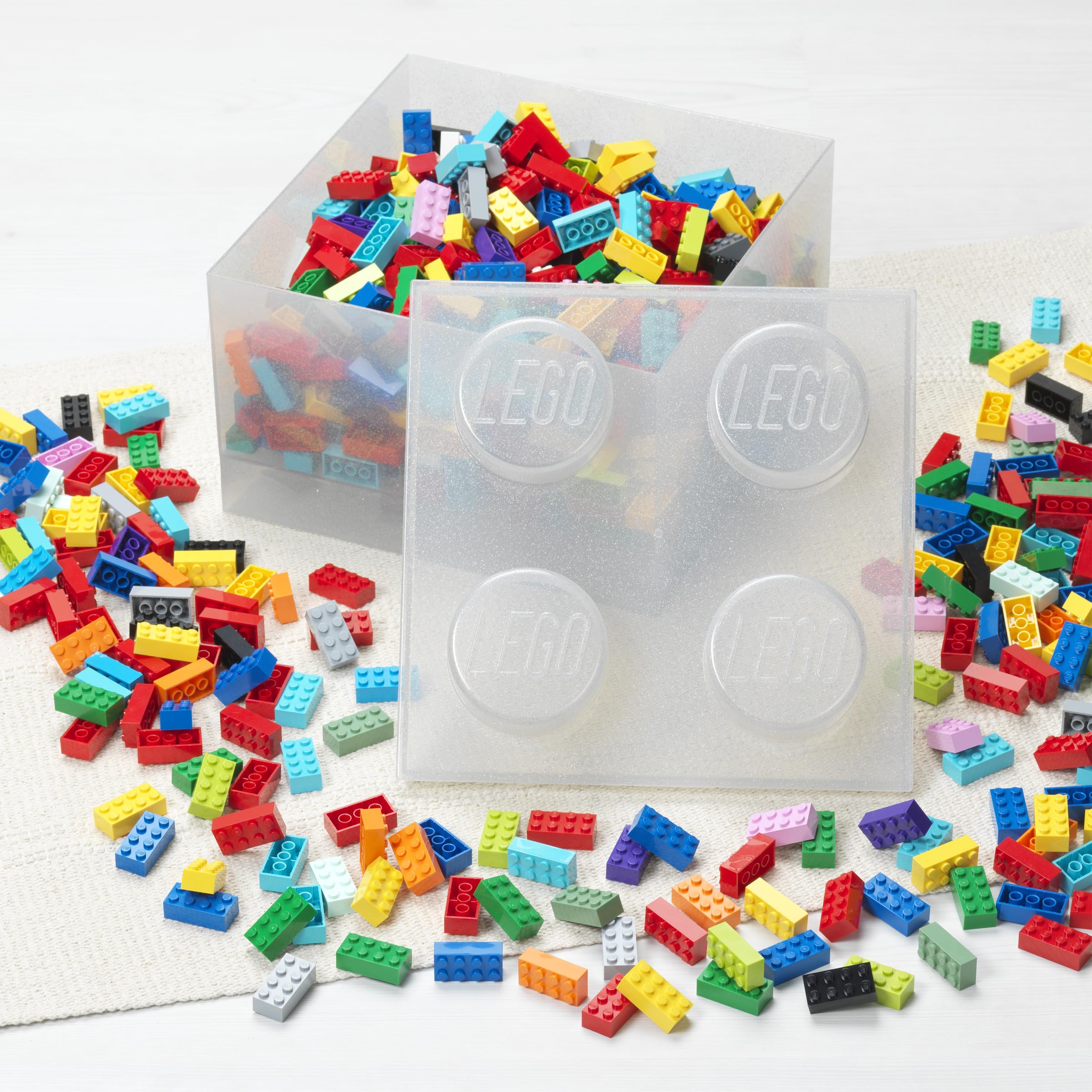 Room Copenhagen LEGO Storage Brick 4 Knobs Glitter Light Translucent ...