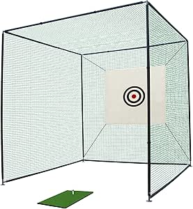 Amazon.com: 10X10X10FT Golf Practice Net Cage with Metal Frame, Hitting ...