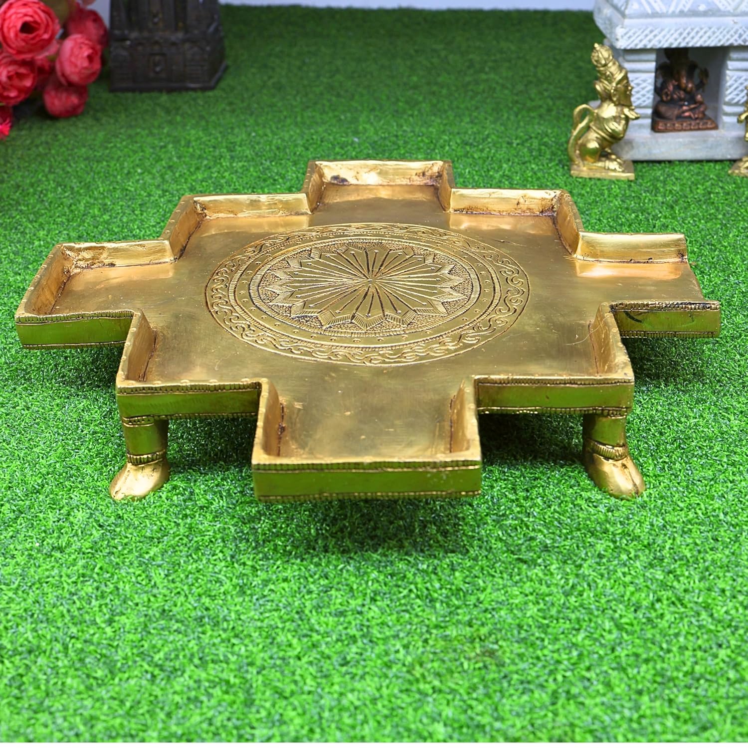 Bhunes Brass Somasutra Abhishek Patra Pooja Plate for Shiva Lingam ...