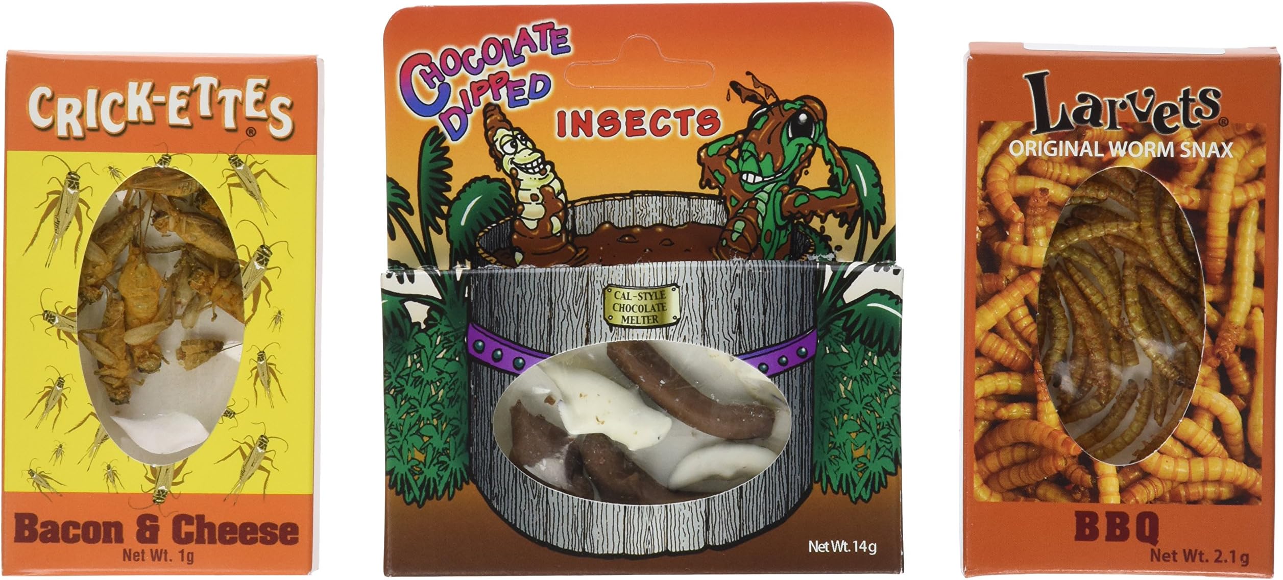 Amazon.com : Edible Insects Sampler Pack of 3- Crickets- Bacon & Cheese ...