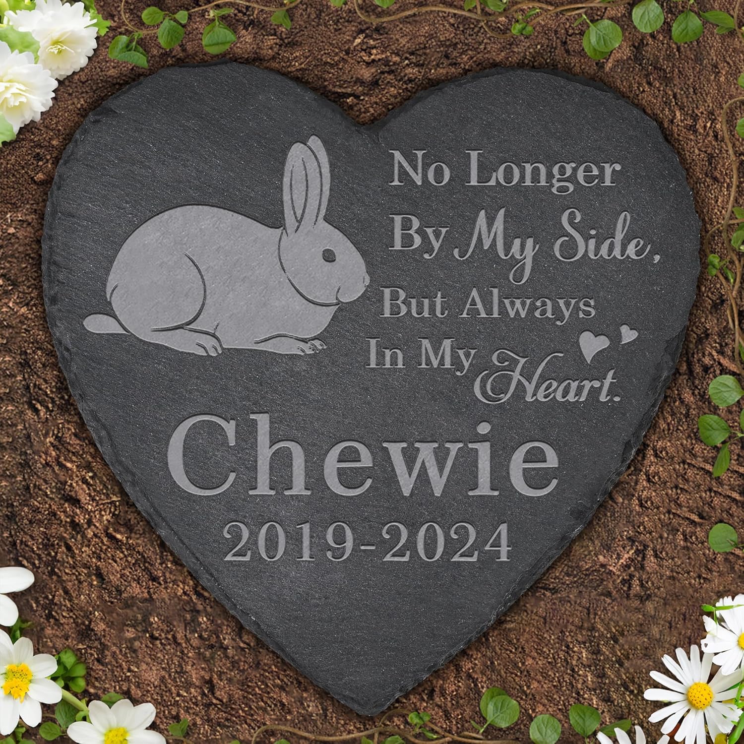 Amazon.com : VIAKDEM Pet Memorial Stone Rabbit - Rabbit Headstone ...