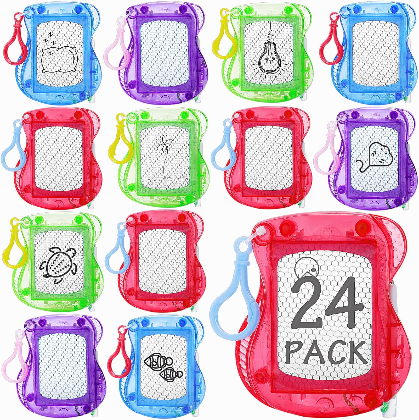 Amazon.com: Aodaer 72 Pieces Mini Magnetic Drawing Board with Pen 4 ...