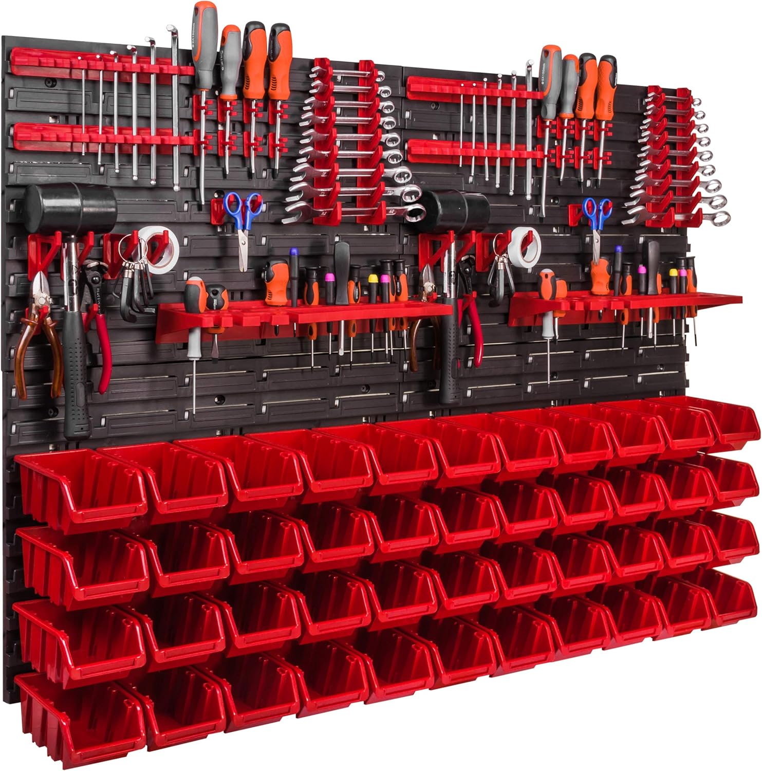 Storage system wall shelf 1152 x 780 mm, tool brackets, 44 pieces ...