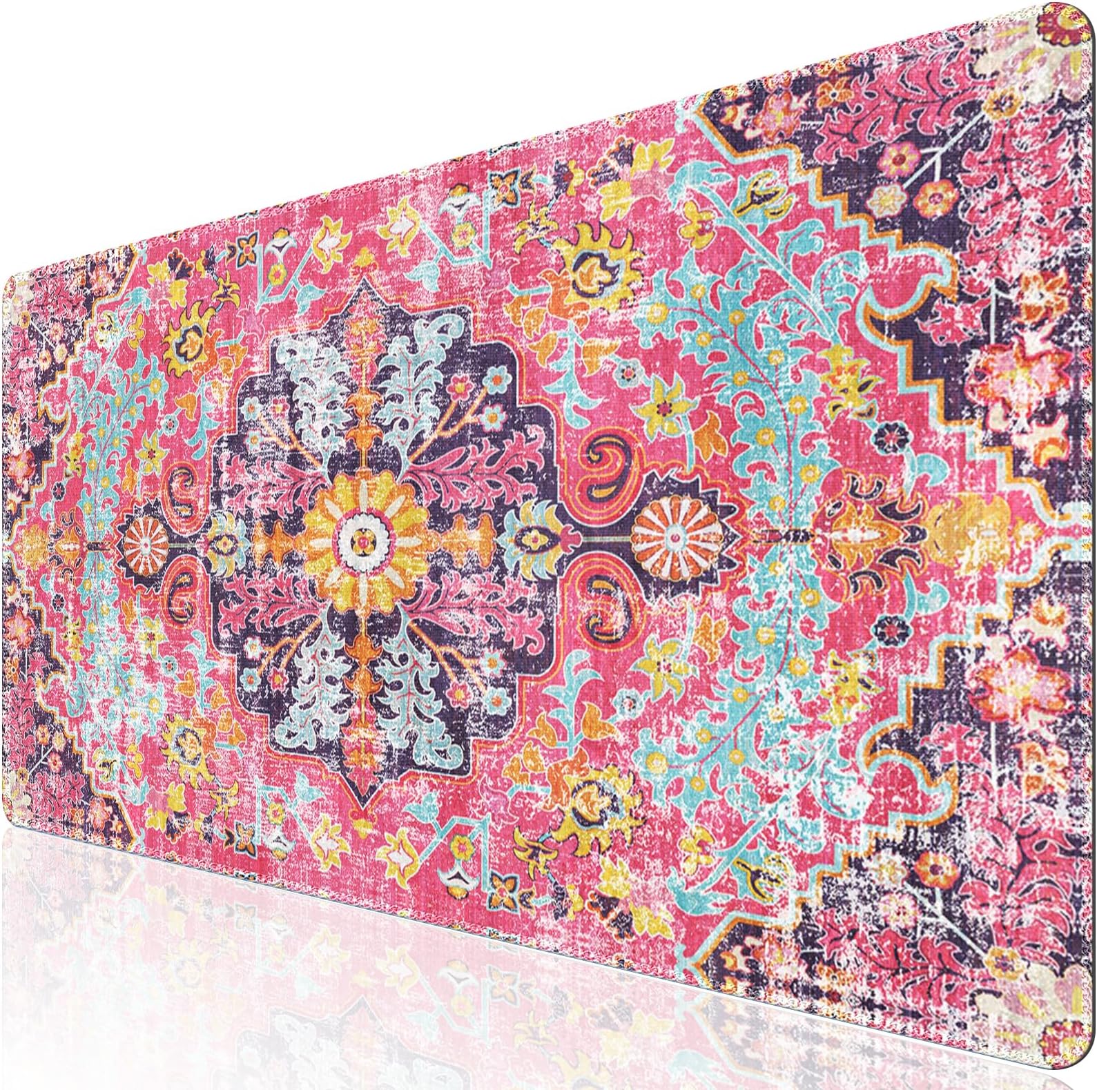 Amazon.com : iLeadon Large Boho Desk Mouse Pad Mat,Computer Desk Cover ...