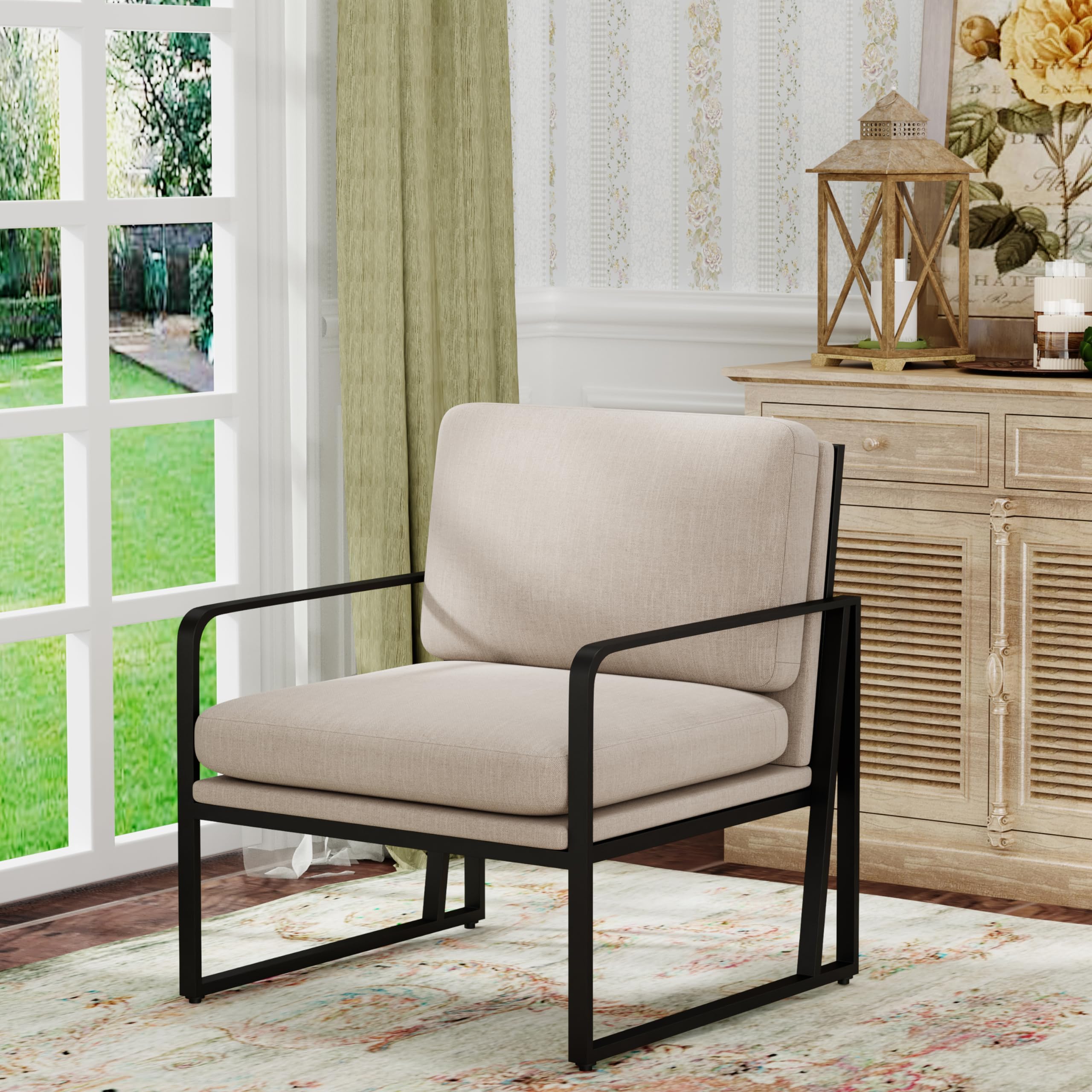 Amazon.com: Tov Furniture Chakka Tan Genuine Leather Accent Chair ...