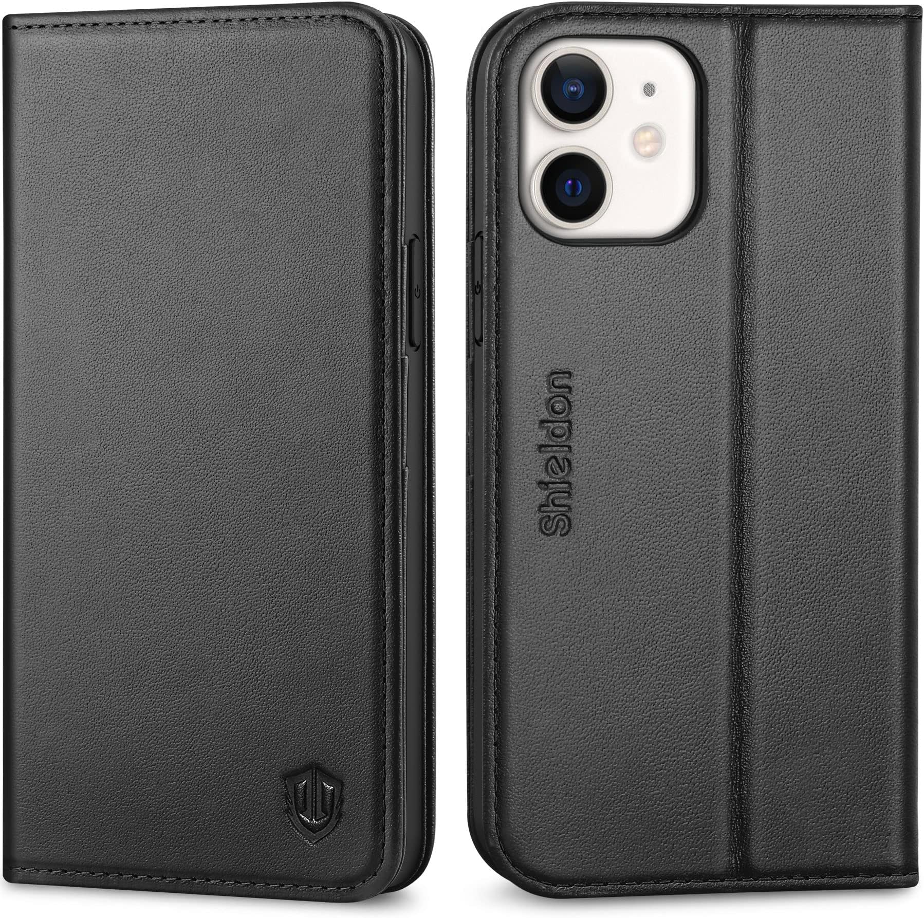 SHIELDON Case for iPhone 12, Shockproof Genuine Leather iPhone 12 Pro ...