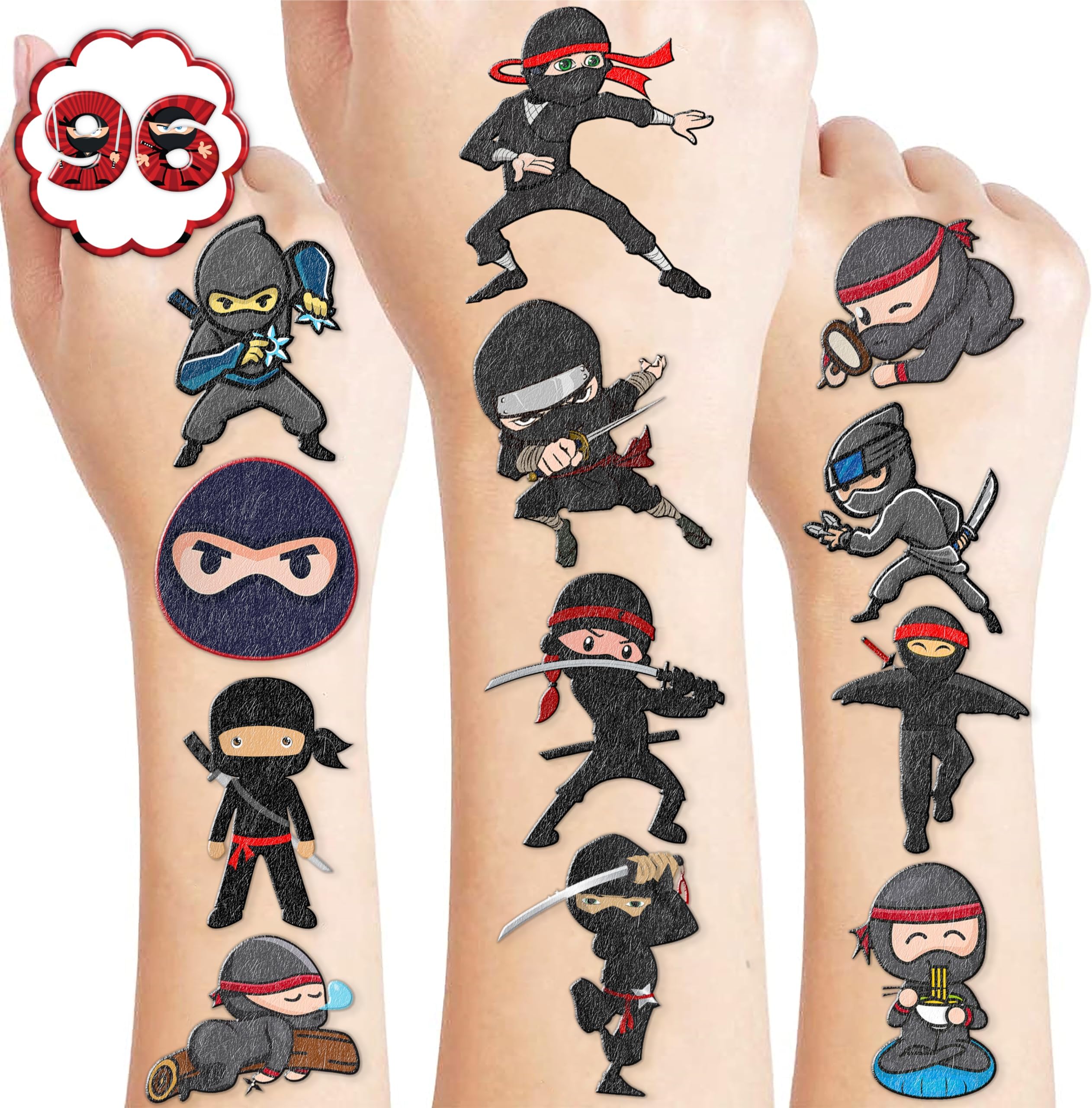 Amazon.com: 8 Sheets 96 PCS Ninja Karate Tattoos Temporary Themed Theme ...
