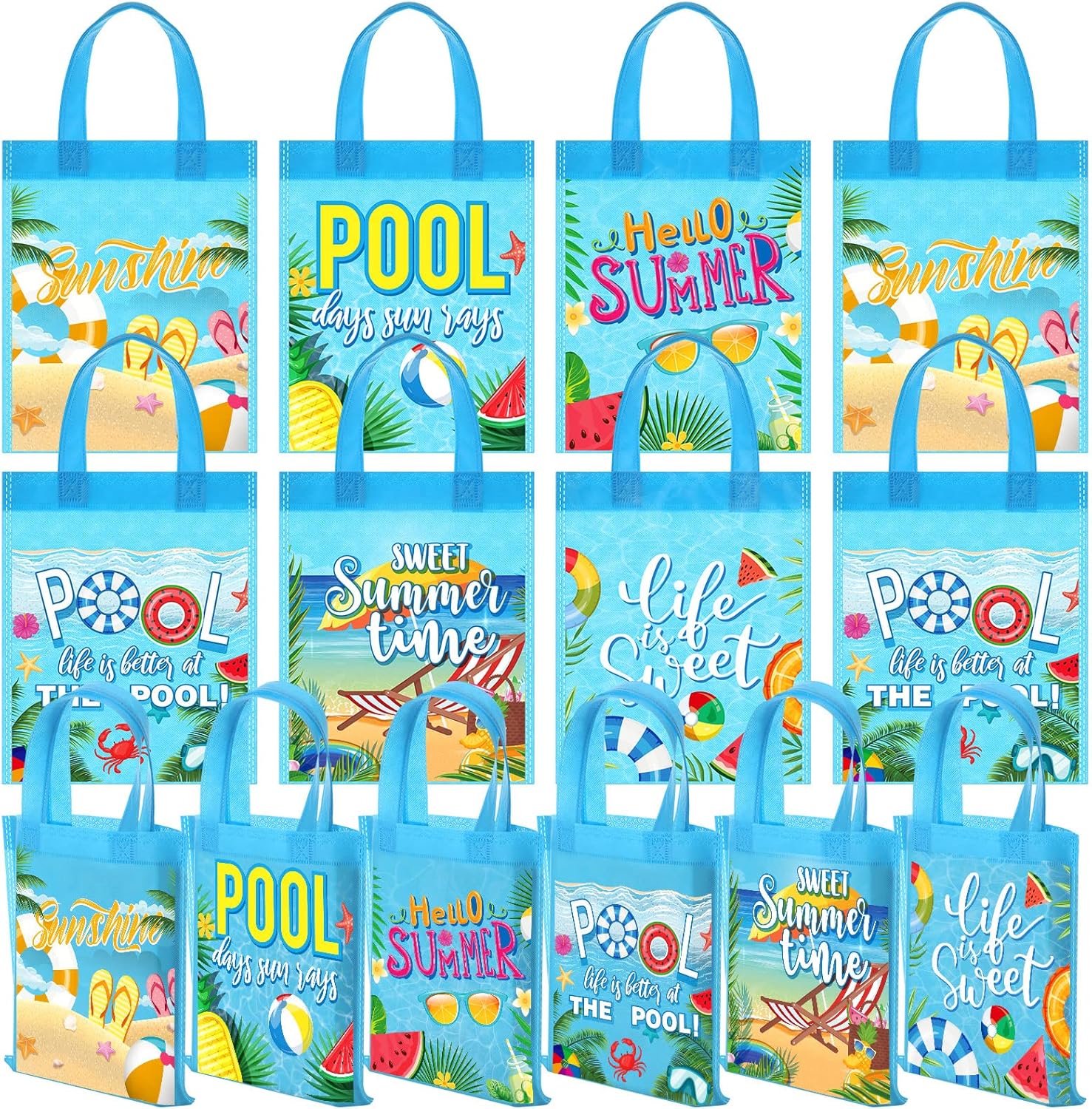 Amazon.com: 24 Pcs Summer Pool Party Gift Bags Beach Ball Goodie Treat ...