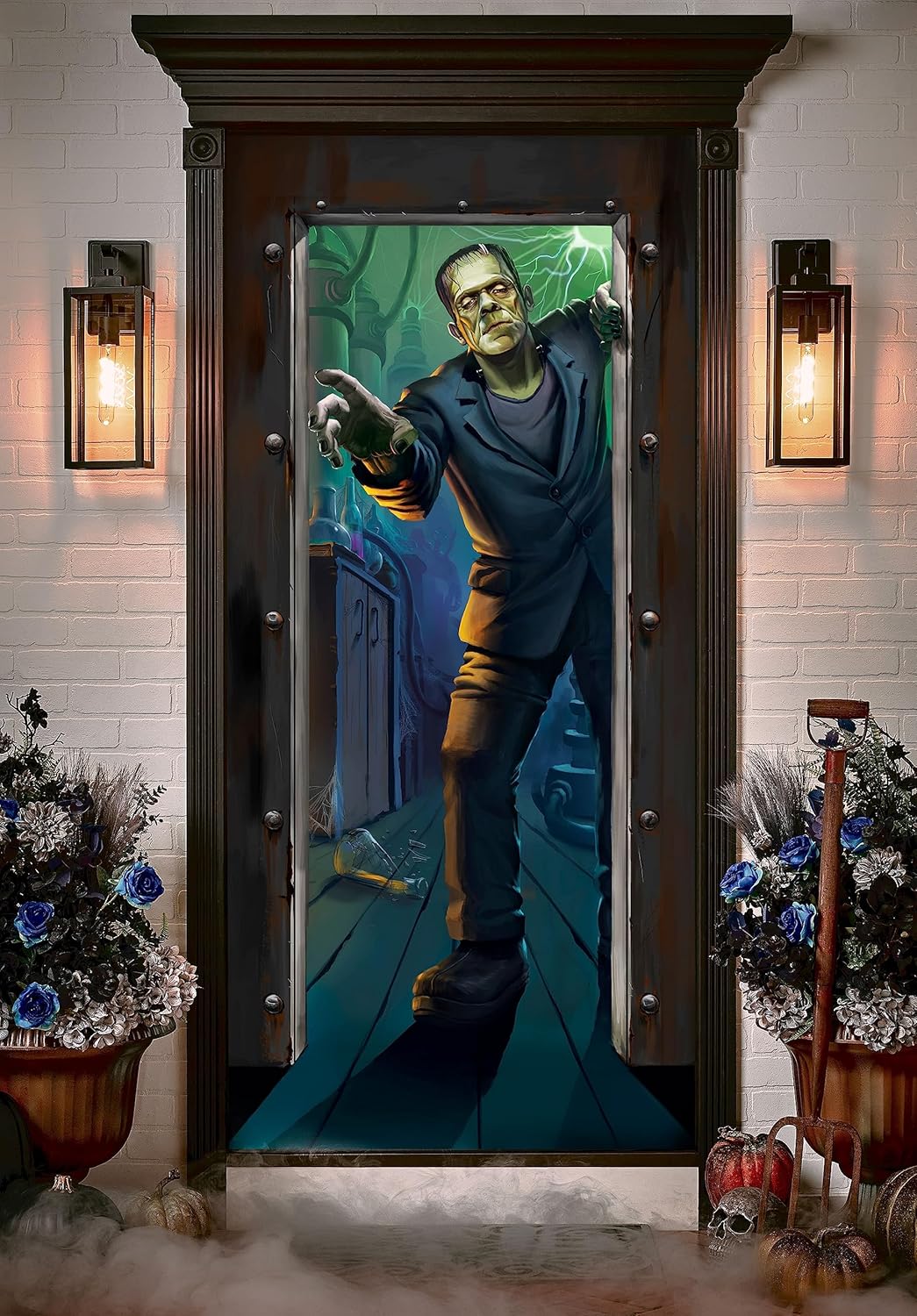 Amazon.com: Spirit Halloween Universal Monsters Frankenstein Door Cover ...