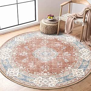 Amazon.com: MUJOO Boho Round Rug 4ft,Circle Washable Area Rugs for ...