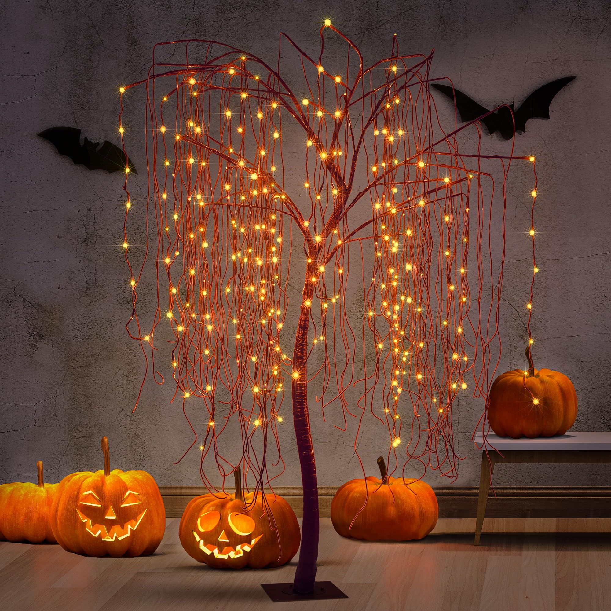 Halloween Trees With Lights 3pcs Halloween Ghost Hanging Decorations