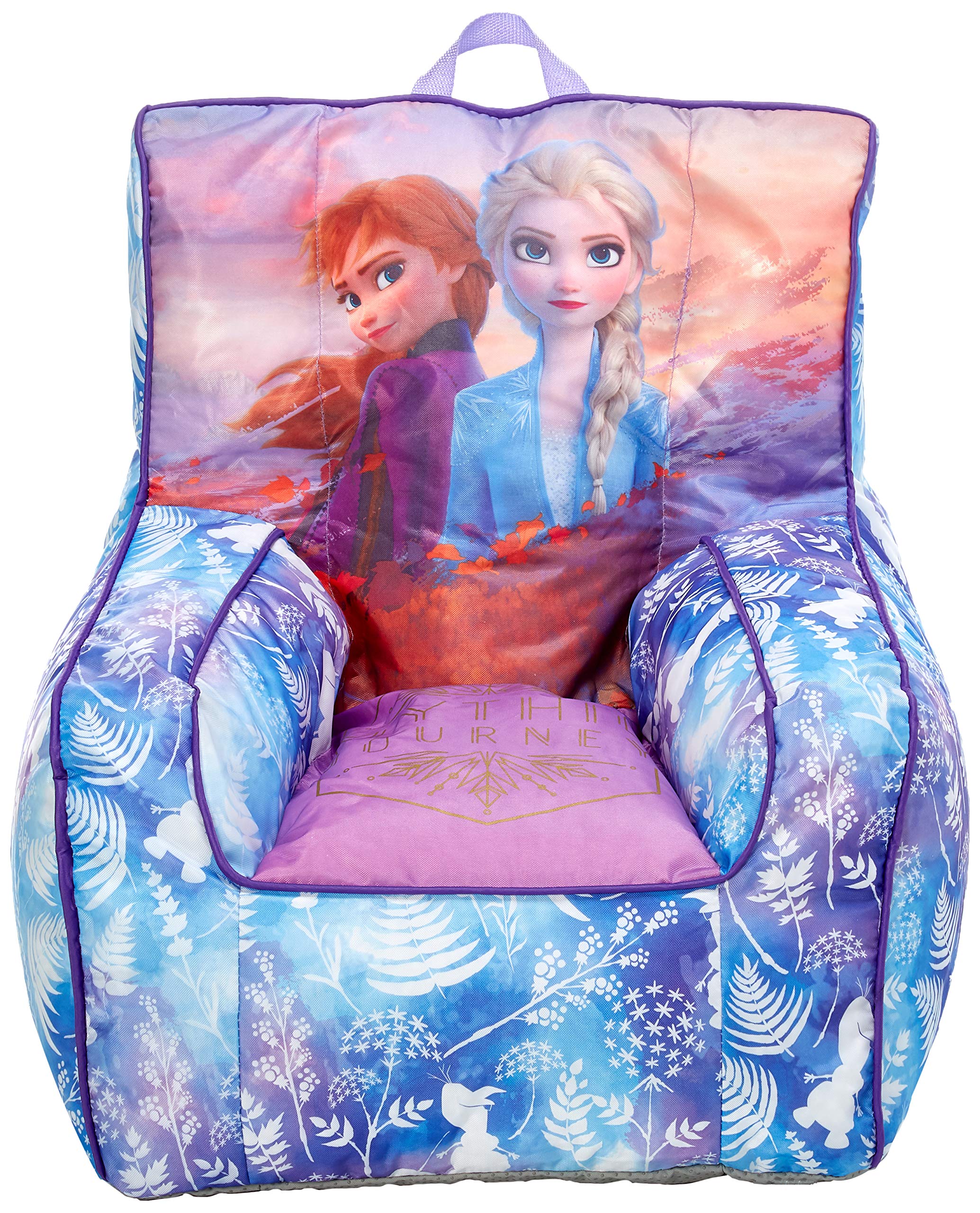 Frozen 2 Kids Nylon Bean Bag Chair with Piping & Top Carry Handle with ...