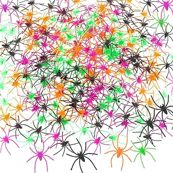 Amazon.com: Plastic Spiders, 120 PCS Halloween Fake Spider Decorations ...