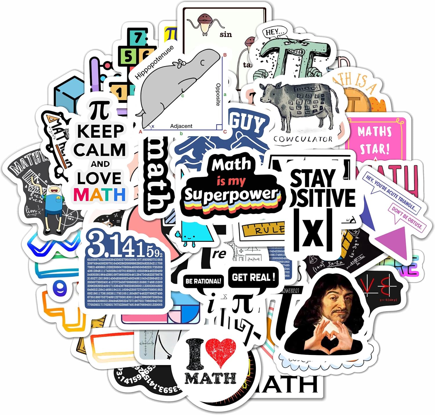 Amazon.com: 100Pcs Small Math Stickers for Students - Funny Math Gifts ...