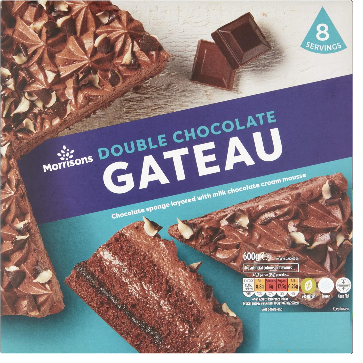 Morrisons Double Chocolate Gateau, 600g (Frozen) : Amazon.co.uk: Grocery