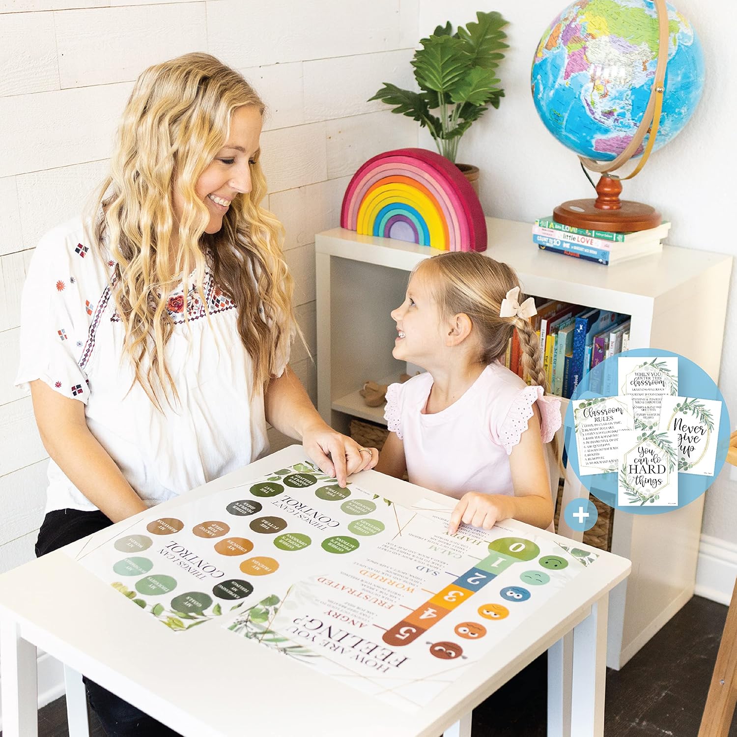 Amazon.com: Hadley Designs 8 Geo Greenery Calming Corner Classroom ...