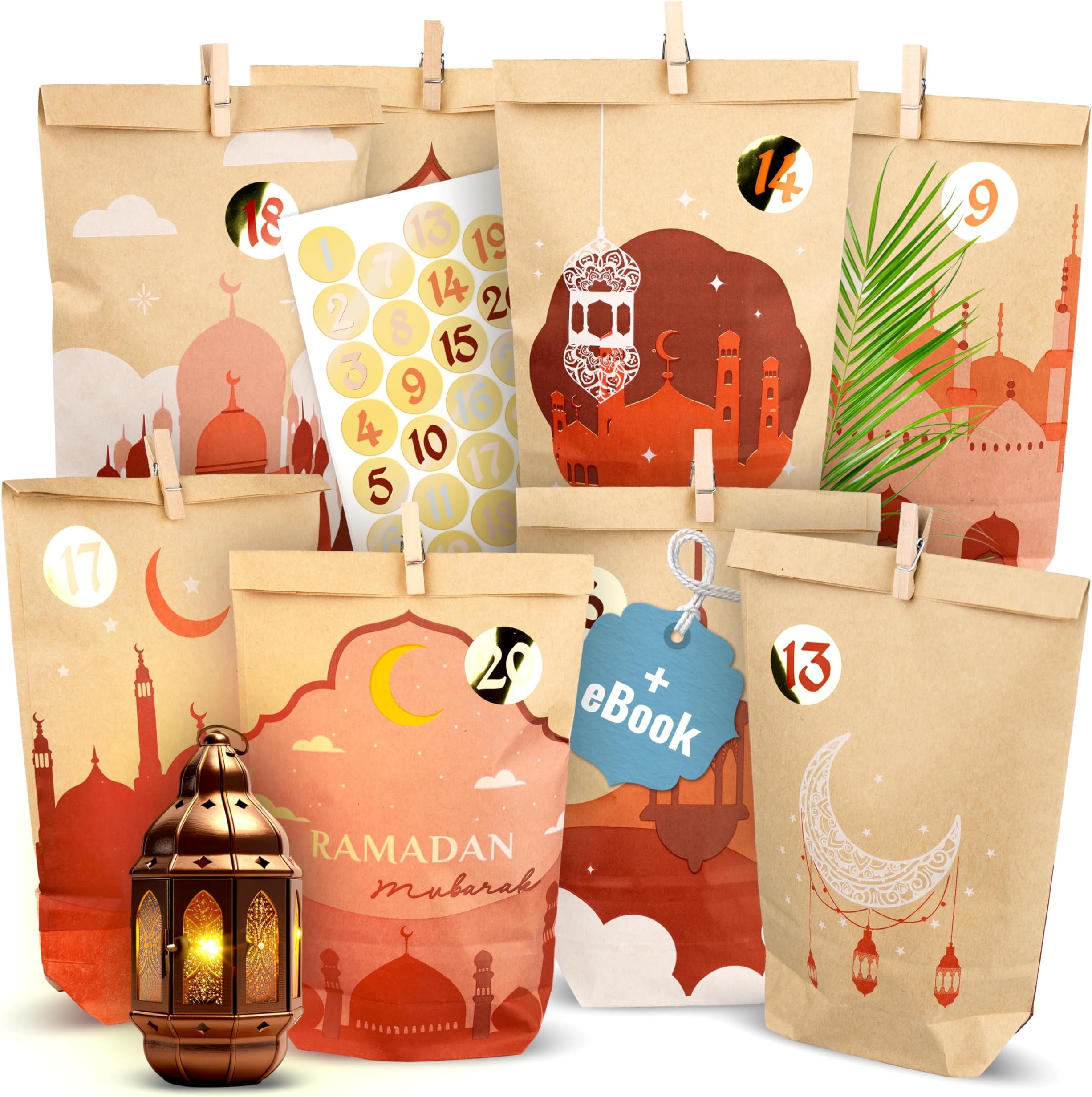 Calendrier Ramadan Décoration, 30 Sacs Cadeaux de Ramadan pour Enfants ...