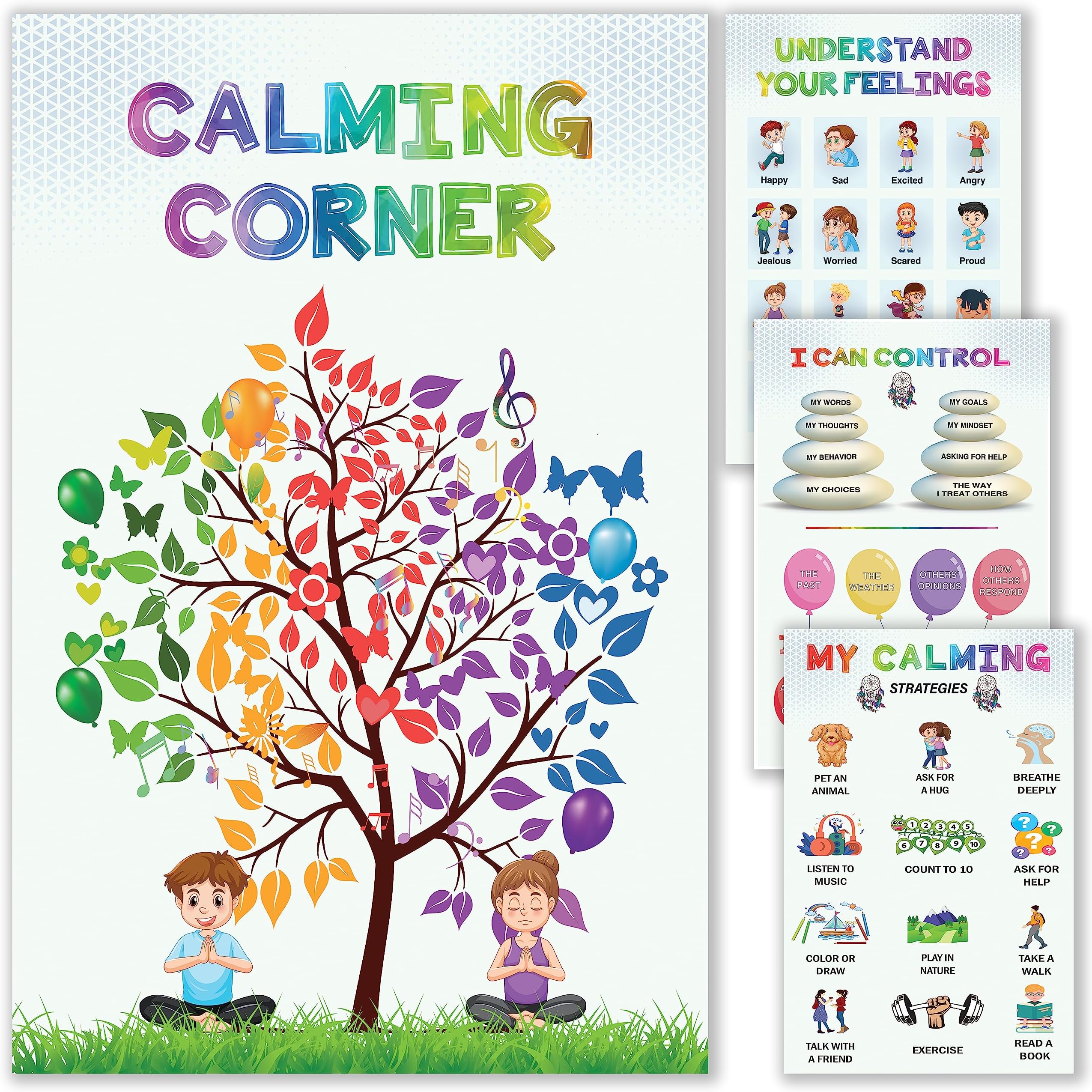 Amazon.com: Pajean Calm Down Corner Bulletin Board Set for Classroom ...
