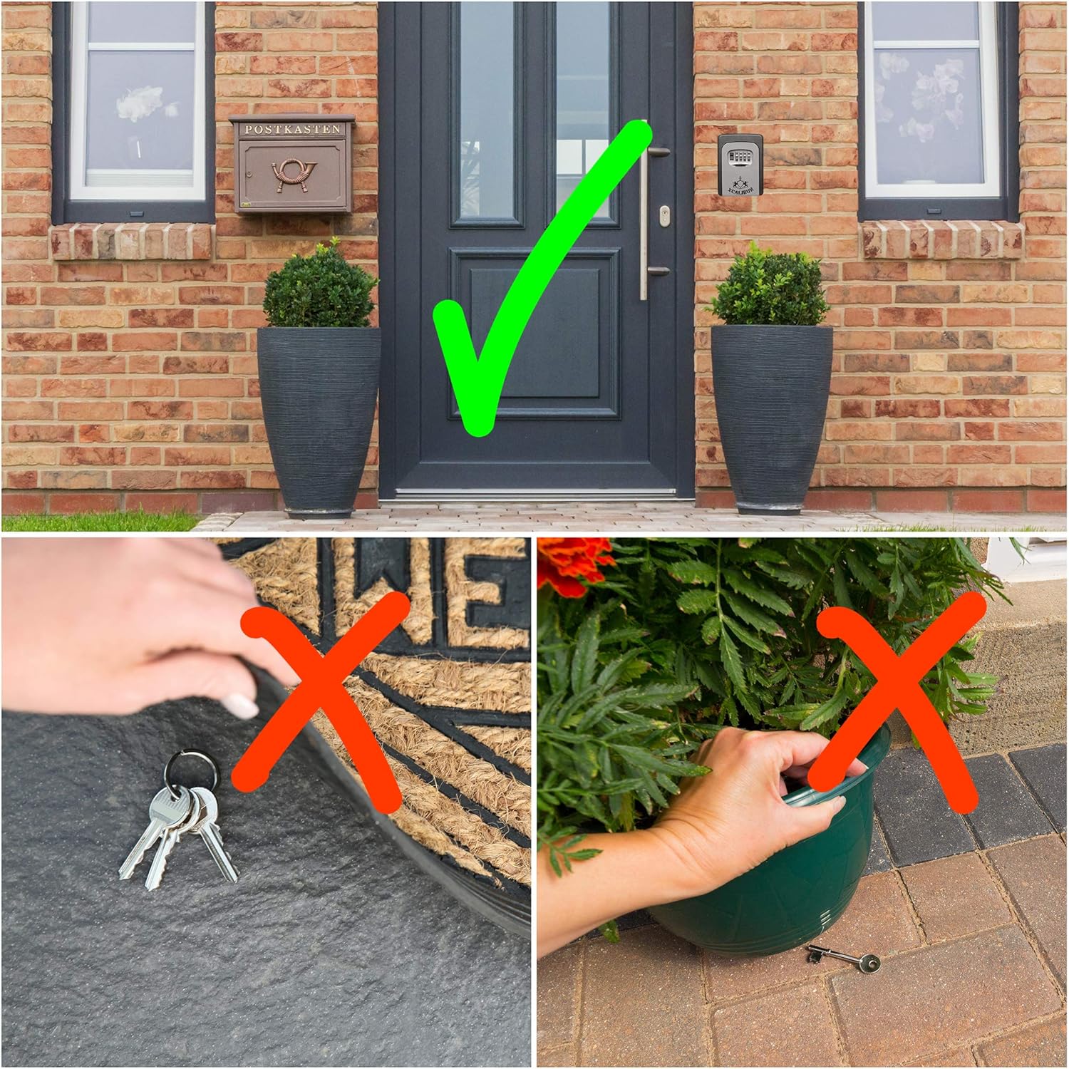 XCALIBUR Wall Mounted Key Safe – Easy Combination key safe Indoor ...