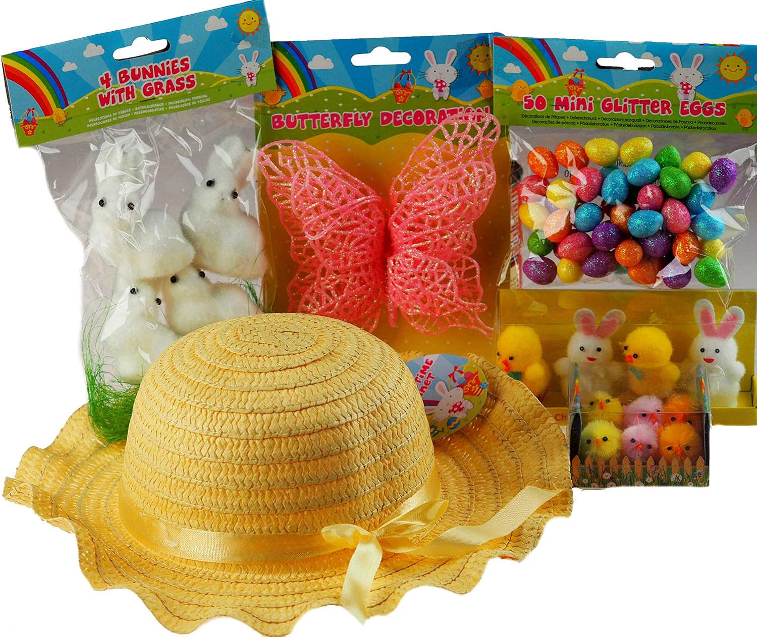 Girls Make Your Own Easter Bonnet Hat Complete 5 Piece Making Kit ...
