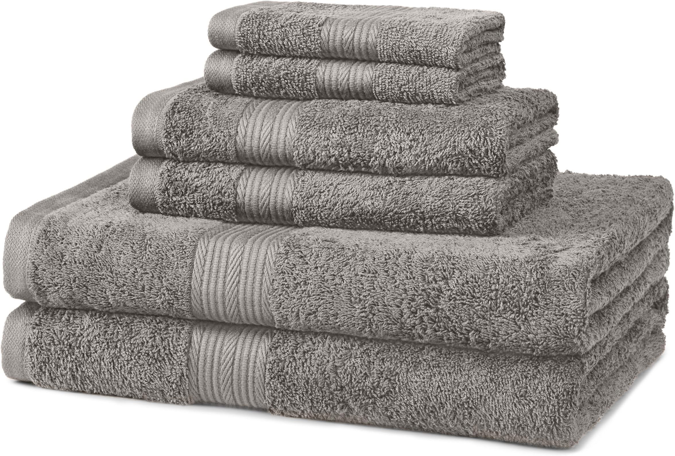 Amazon.com: Amazon Brand – Pinzon Organic Cotton Bathroom Towels, 6 ...
