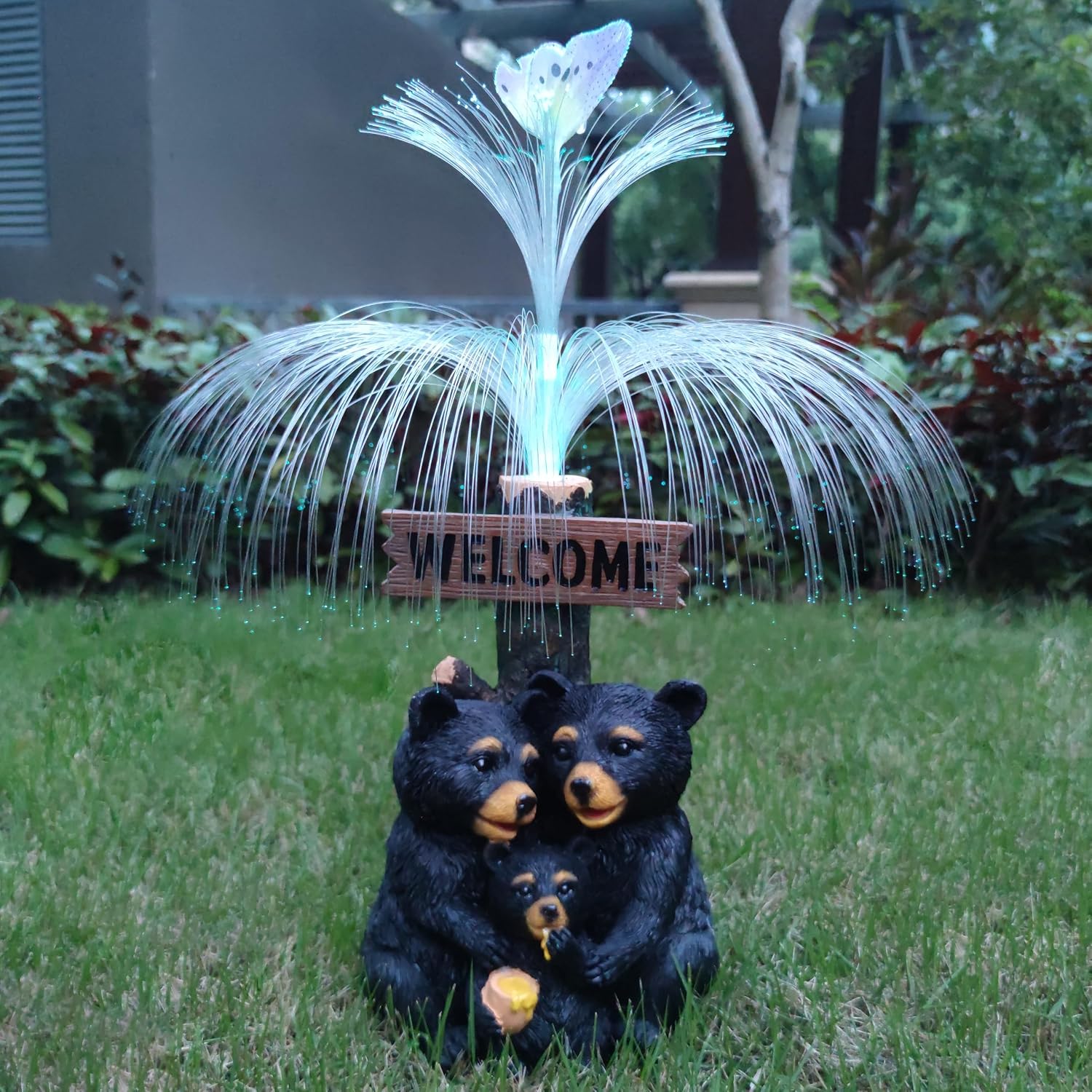 Amazon.com: Yardancer Bear Solar Garden Statue Outdoor Décor with ...