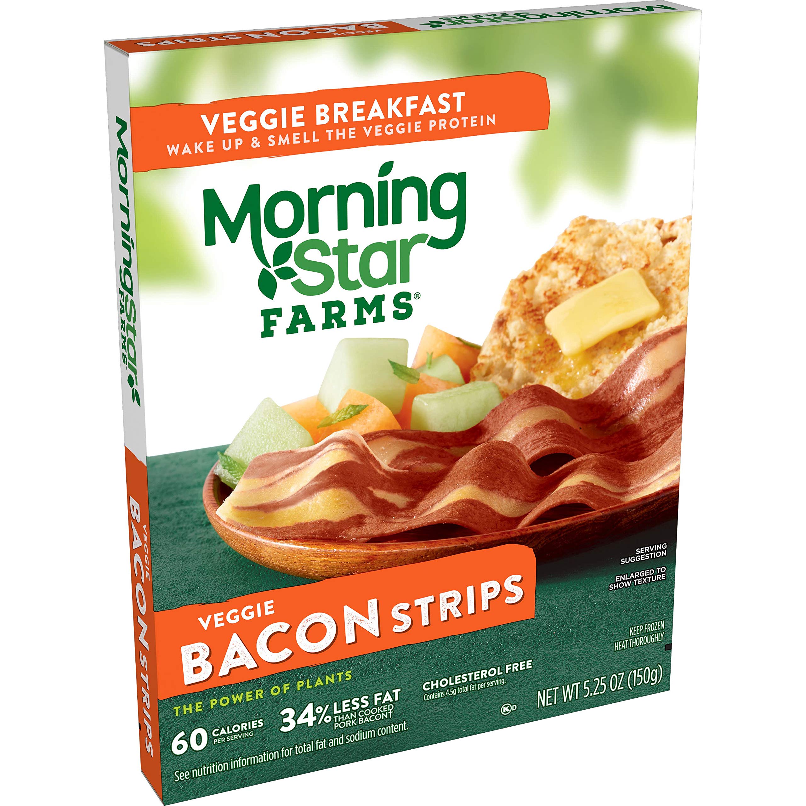MorningStar Farms Veggie Breakfast Meatless Bacon Strips, Plant Based ...