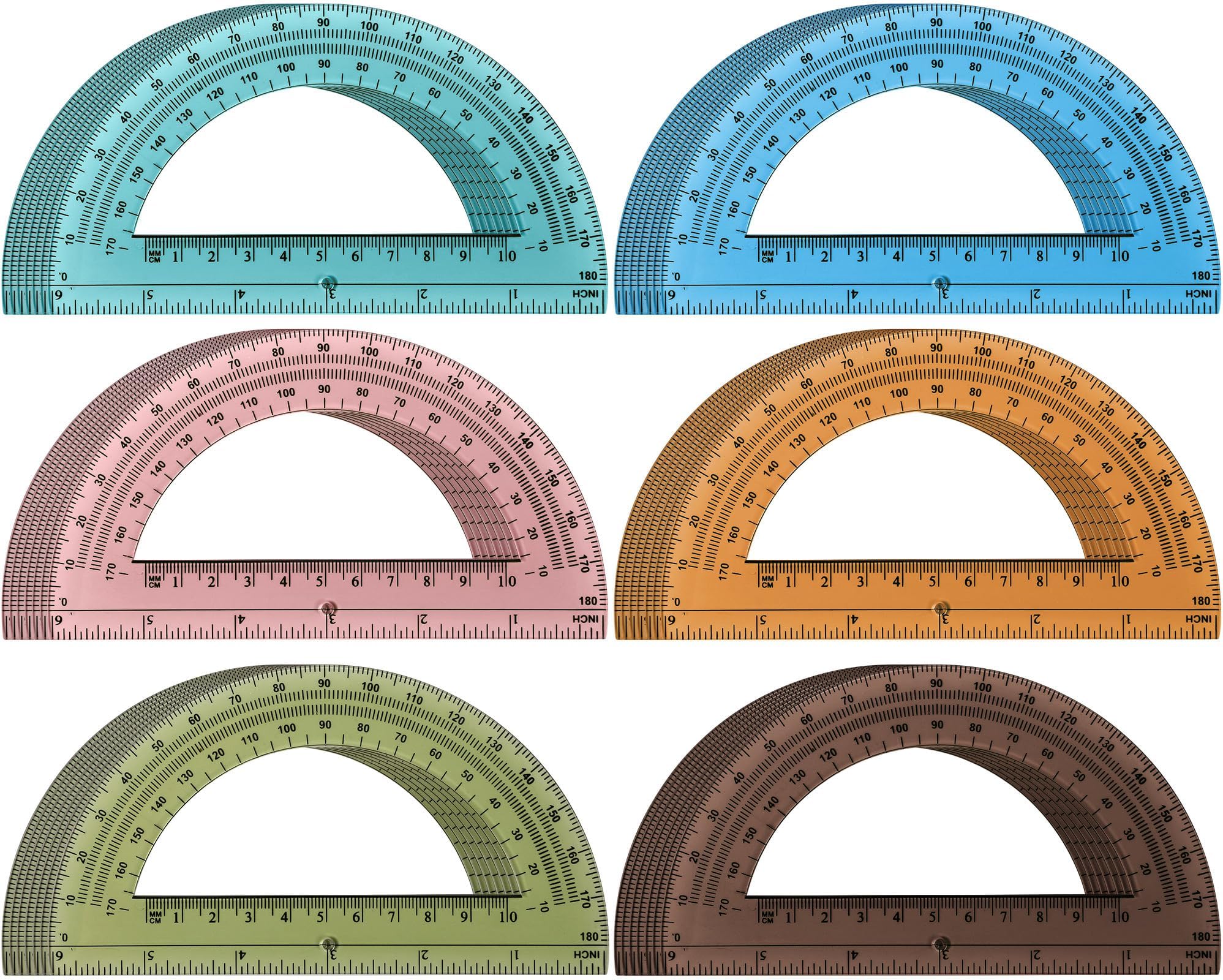 Amazon.com : 30PCS Clear Plastic Student Math Protractor 6-Inch Long ...