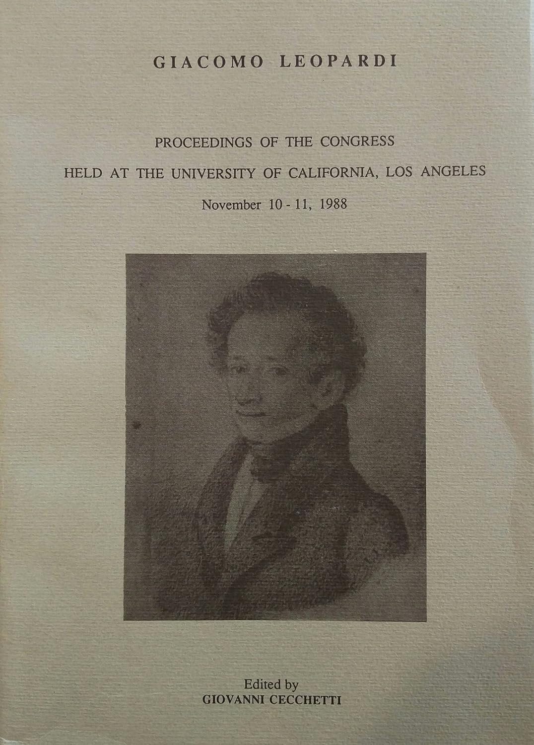 Giacomo Leopardi Proceedings of the Cong: Giovanni Cecchetti: Amazon ...