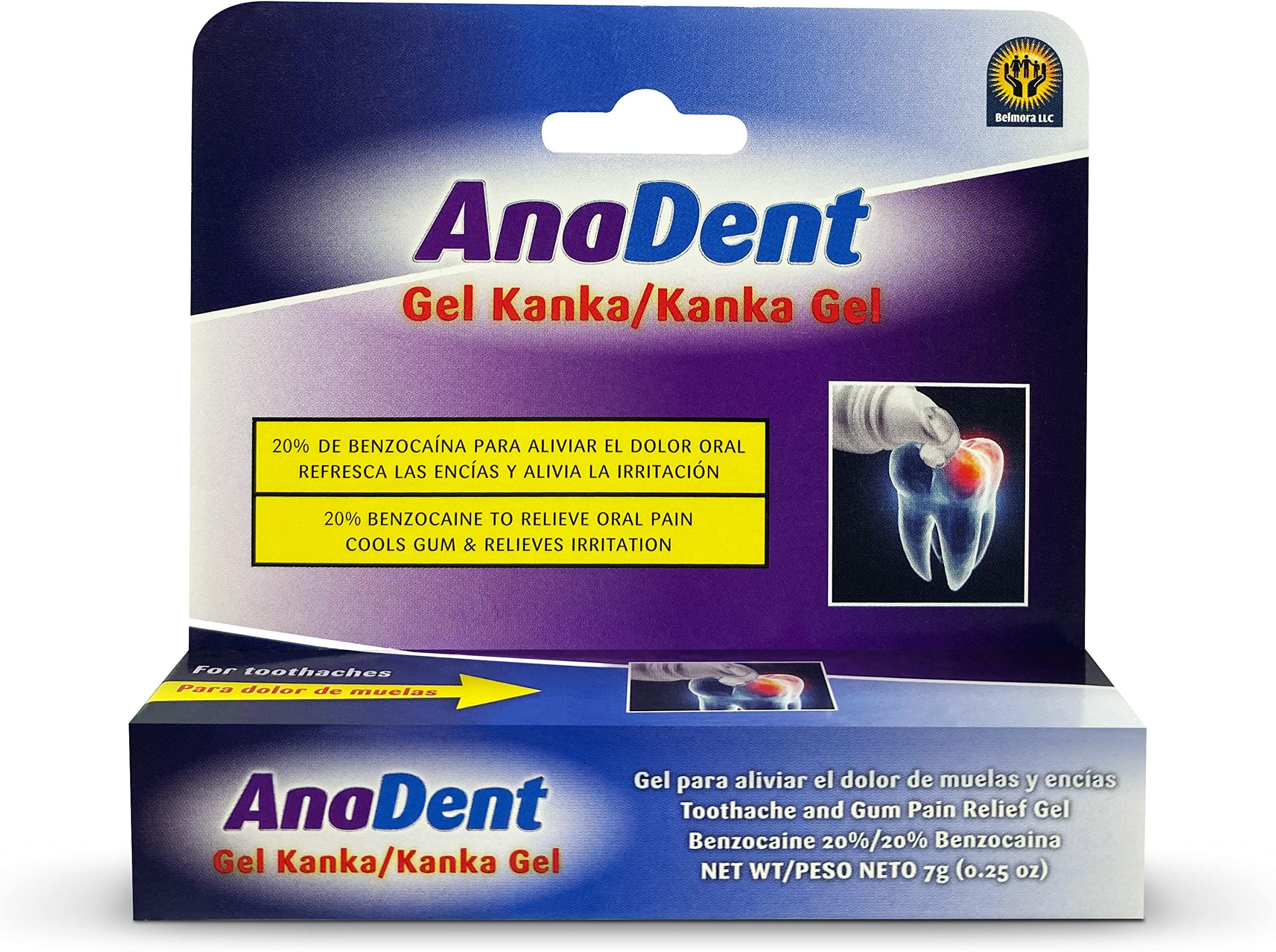 Amazon.com: Anadent Toothache Gel, 20% Benzocaine Oral Gel for Instant ...