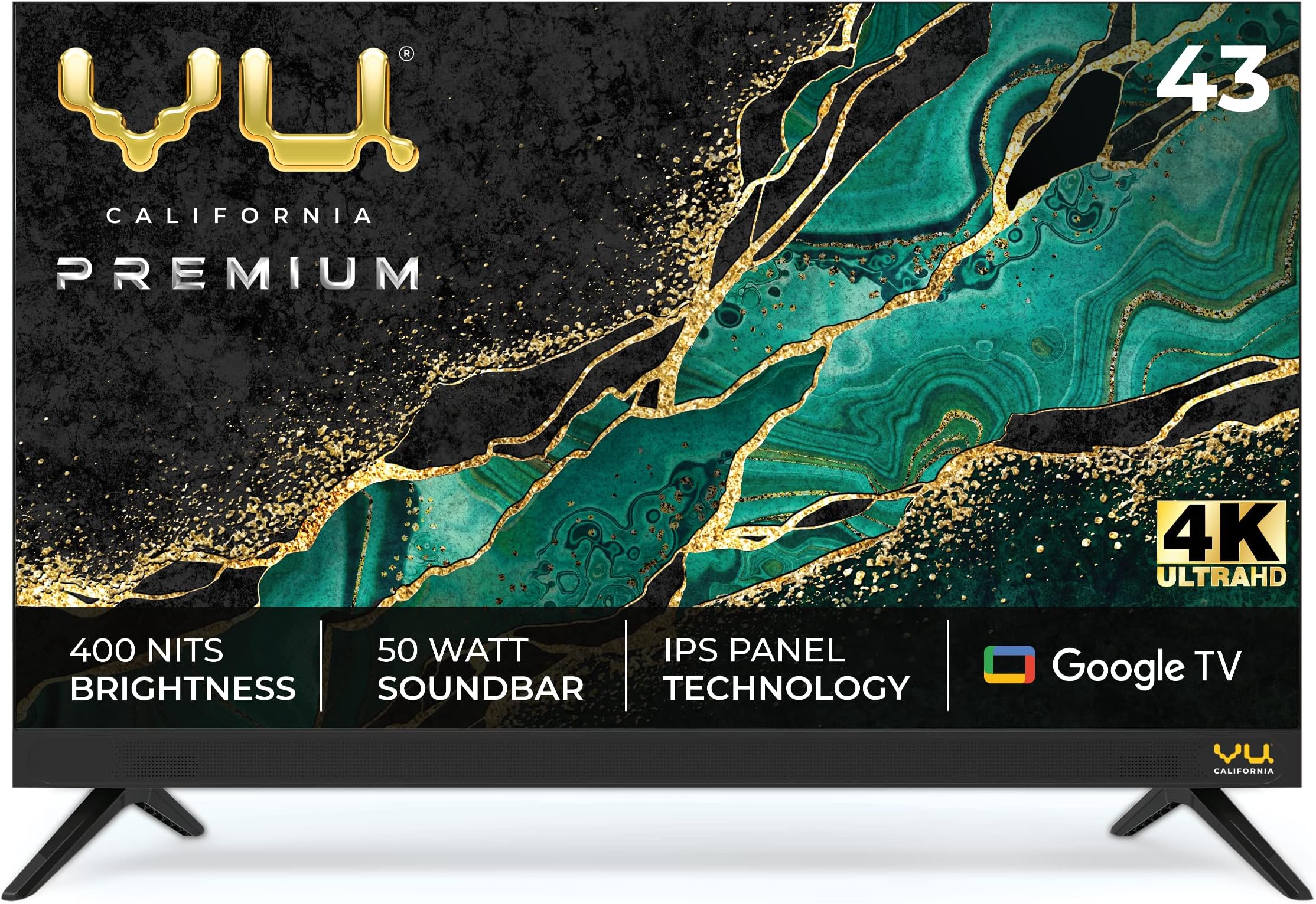 Vu 108 cm (43 inches) Premium Series 4K Ultra HD Smart LED Google TV ...