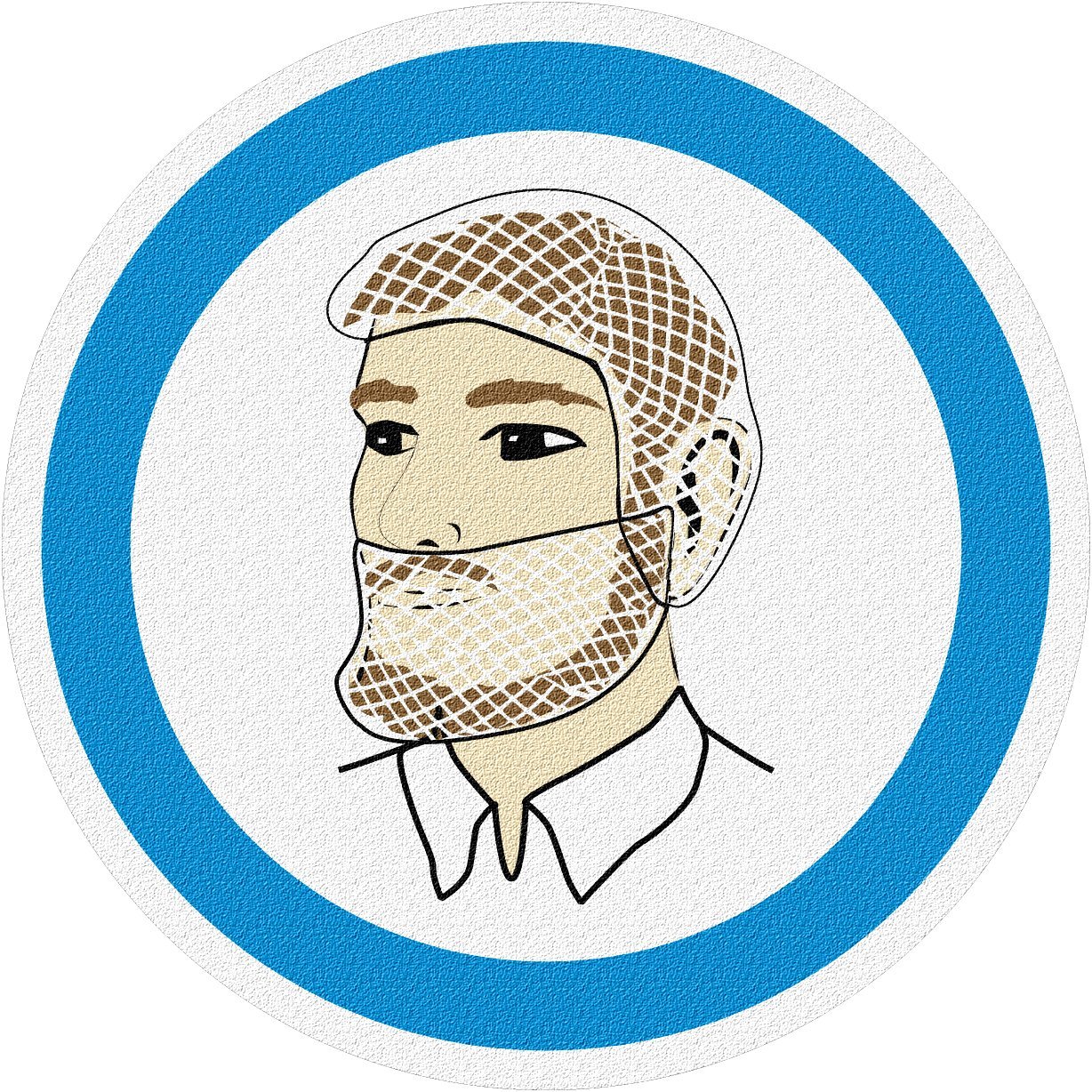 FloorSignage Concrete Graphics Safety Hair Net Required Sign, No Text ...