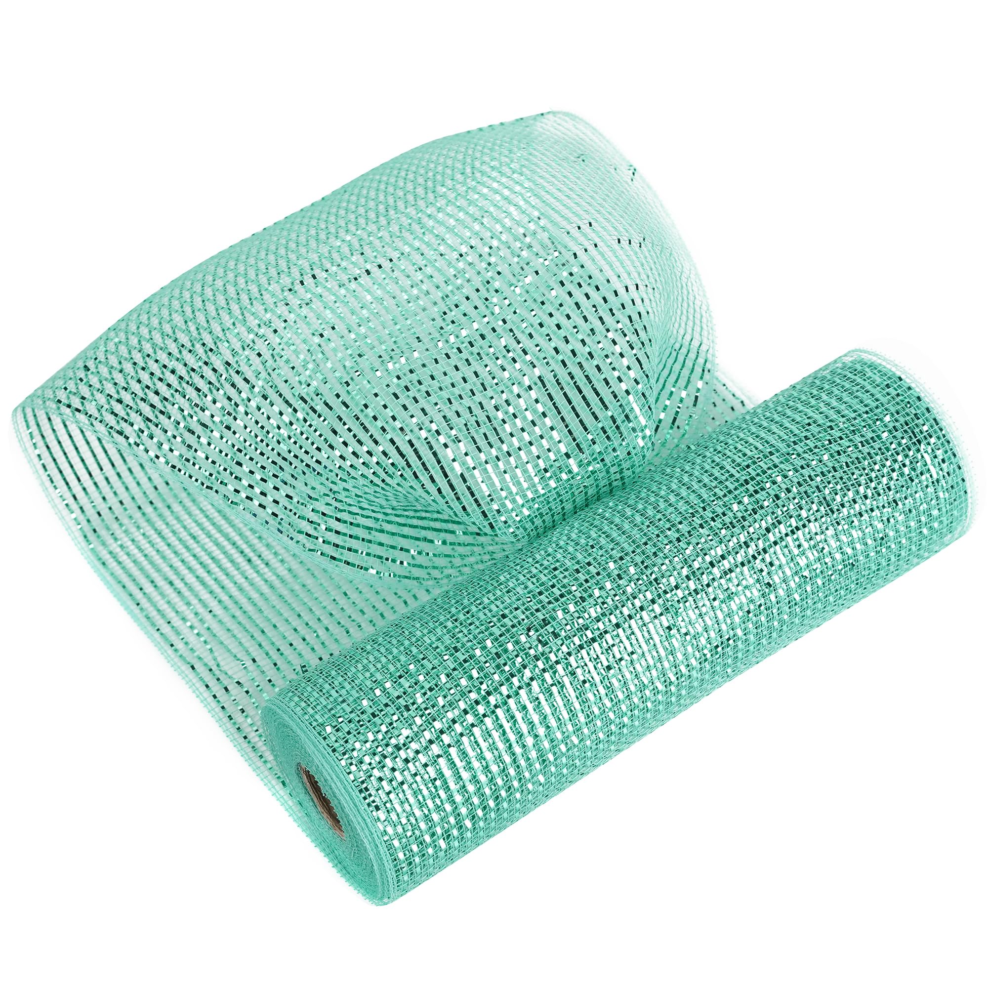 Amazon.com: MEEDEE Mint Green Deco Mesh 10 Inch Deluxe Wide Foil ...