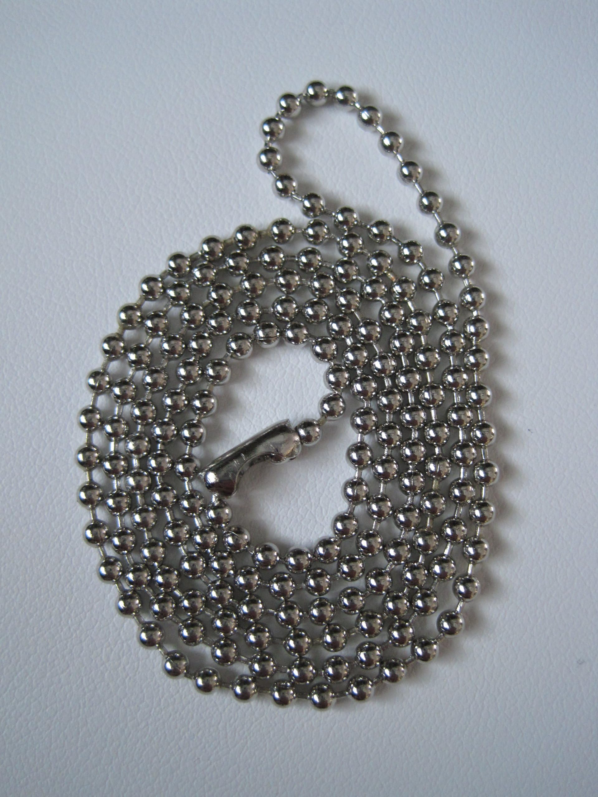 Amazon.com : Chrome Beaded Neck Chain Key-ID-Badge-Reel Holder : Chain ...