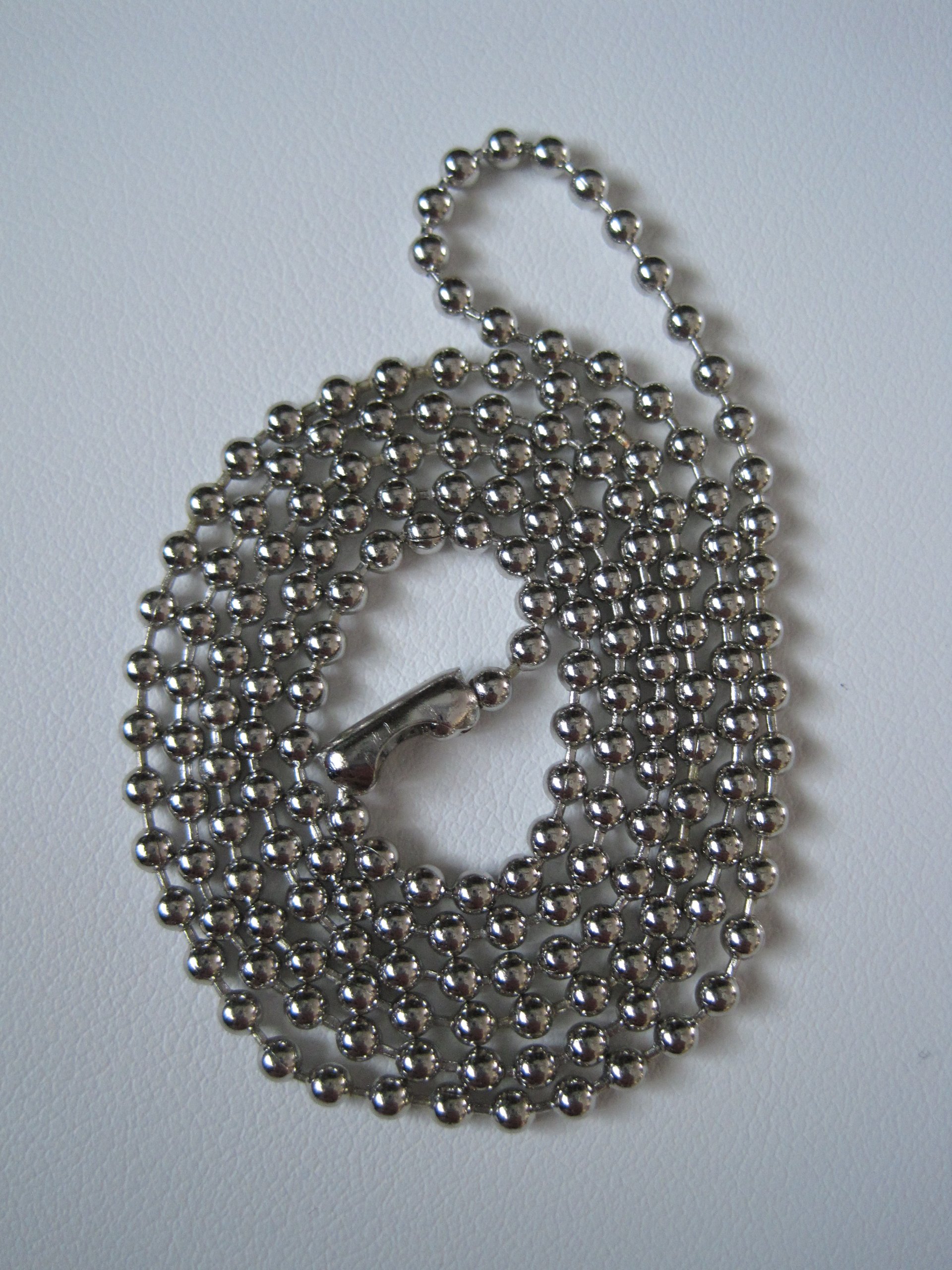 Amazon.com : Chrome Beaded Neck Chain Key-ID-Badge-Reel Holder : Chain ...