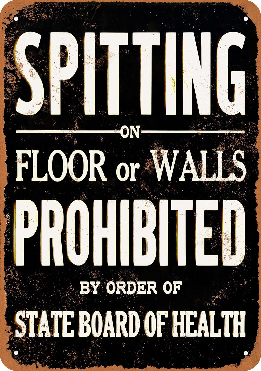 Amazon.com: 7 x 10 METAL SIGN - Spitting on Floor or Walls Prohibited ...