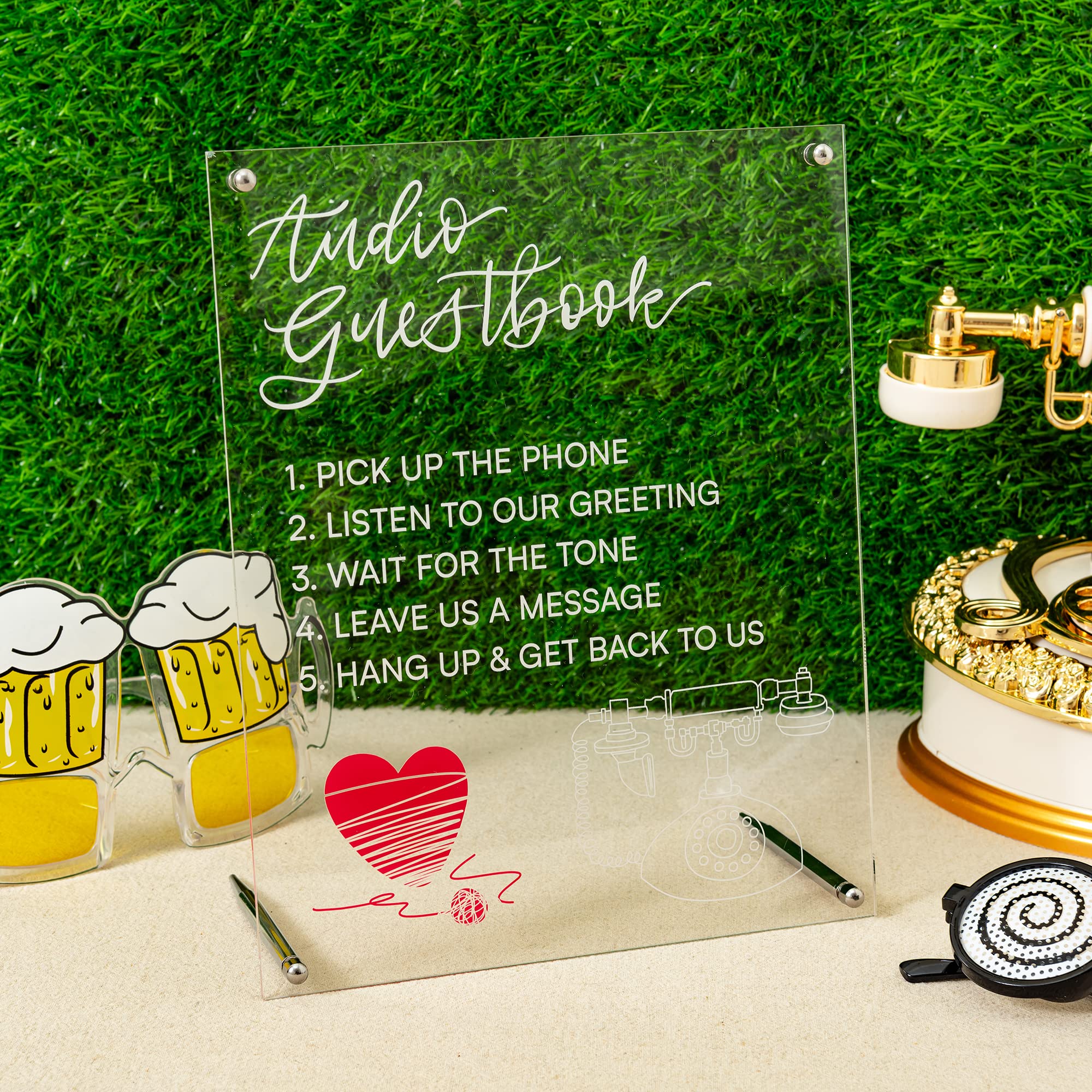 Amazon.com: Calculs Wedding Audio Guest Book Welcome Photobooth Sign ...