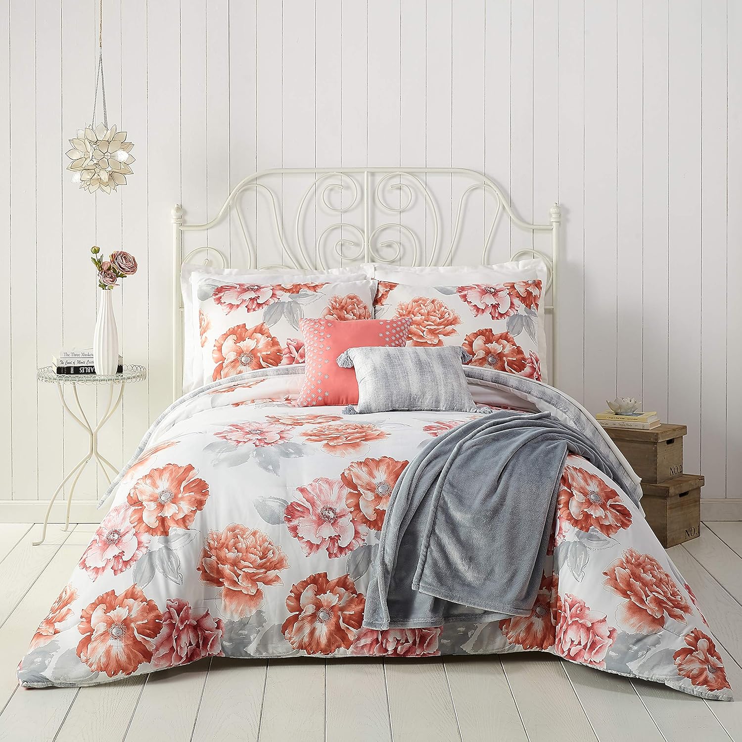 Amazon.com: Jessica Simpson Golden Peony 6-Piece Comforter Set - King ...