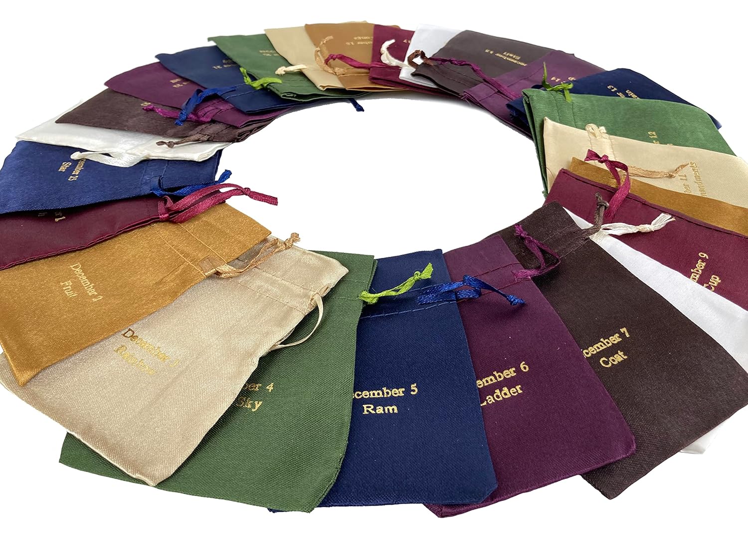 Amazon.com: Jesse Tree Advent Countdown satin pouches : Home & Kitchen