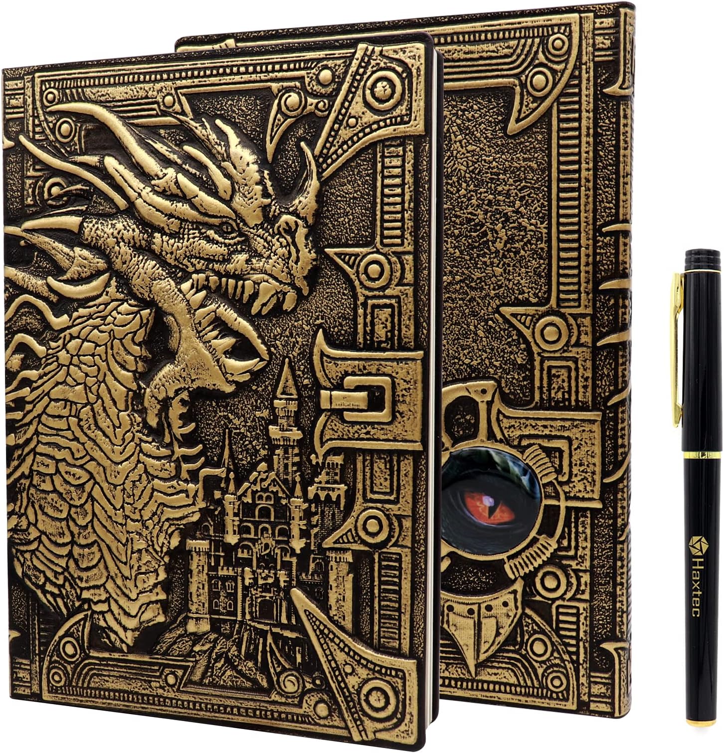 Amazon.com : DND Dragon Notebook 3D Embossed Leather Journal A5 Vintage ...