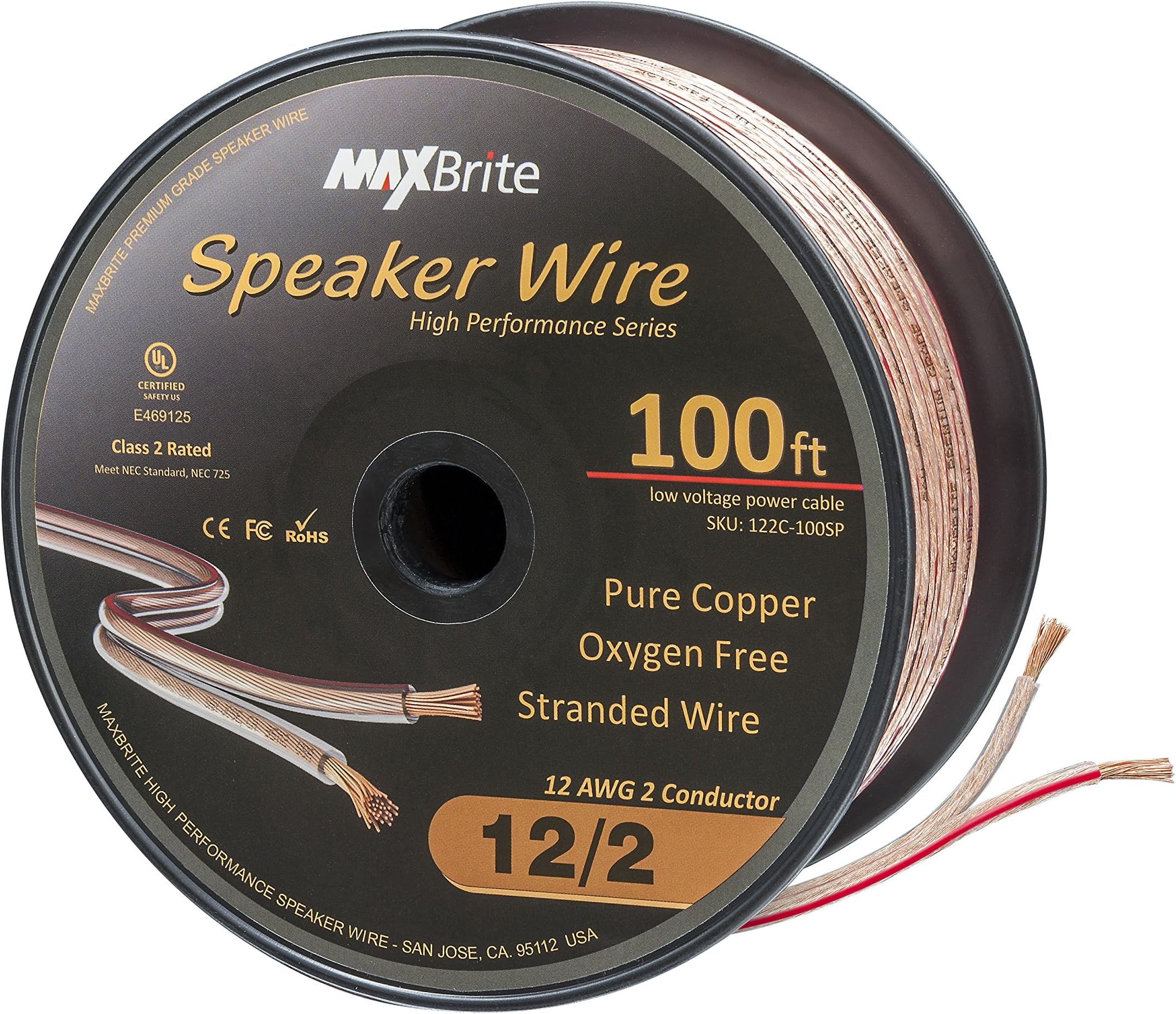 Amazon.com: Monoprice Enhanced Oxygen-Free Copper Loud Speaker Wire ...