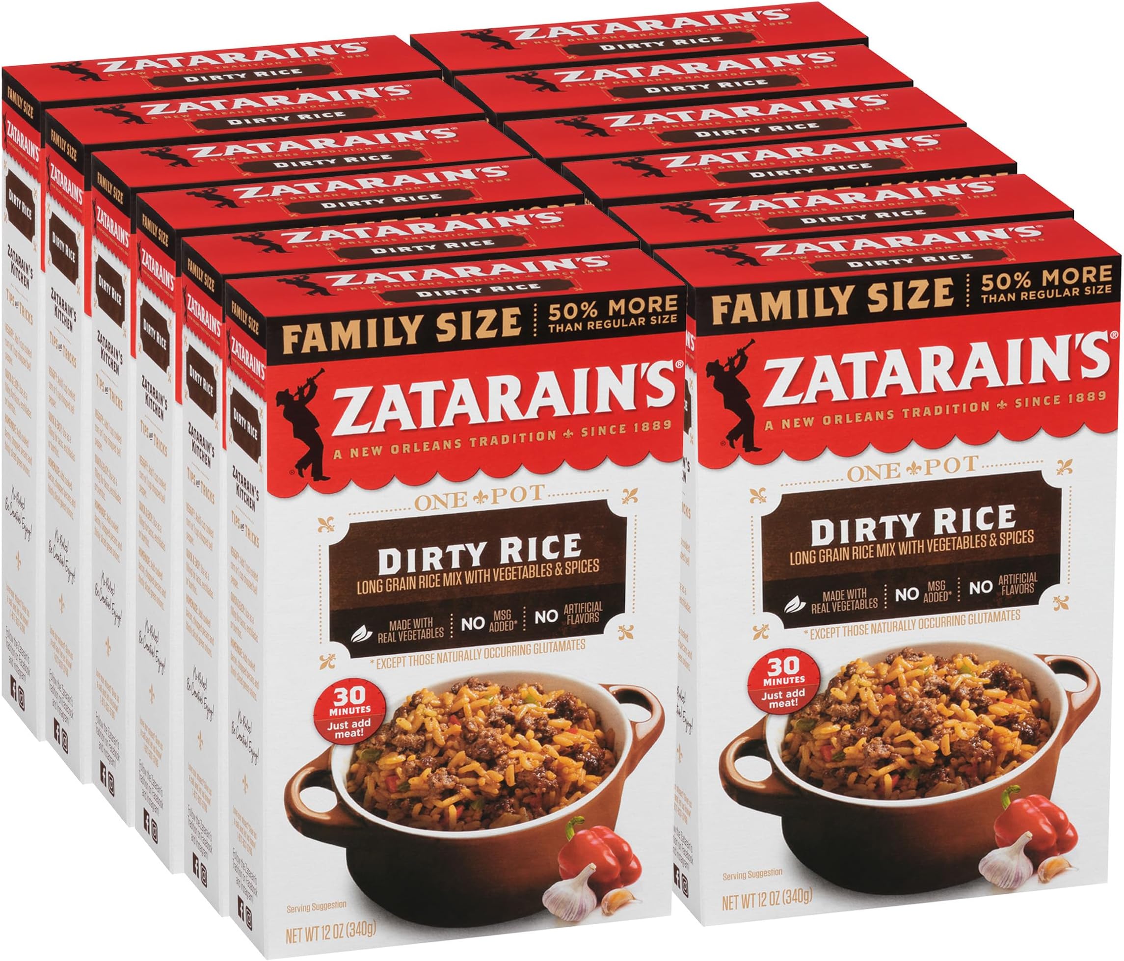 Amazon.com : Zatarain's Family Size Dirty Rice, 12 oz (Pack of 12 ...