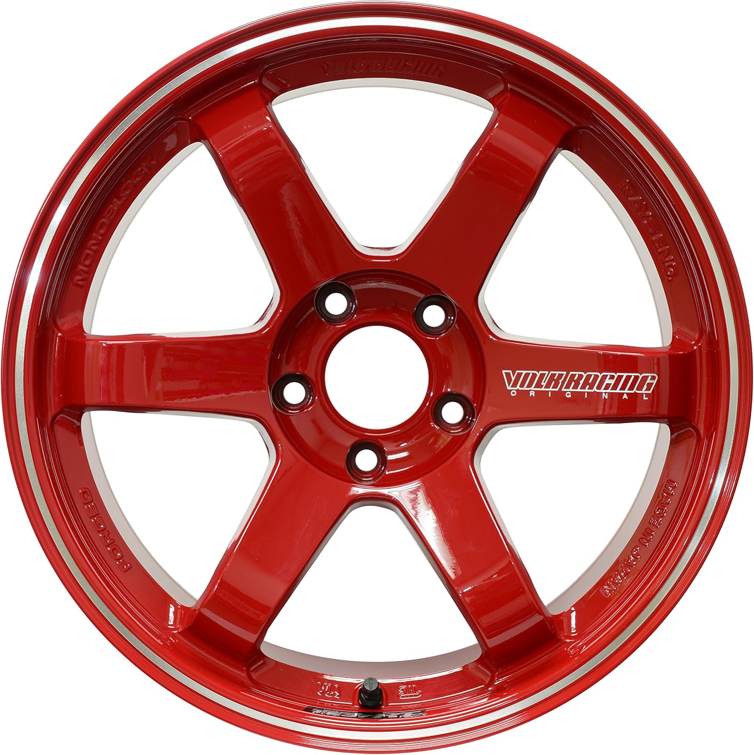 Volk Racing TE37RT - Rueda roja ardiente con pintura (18 x 10 pulgadas ...