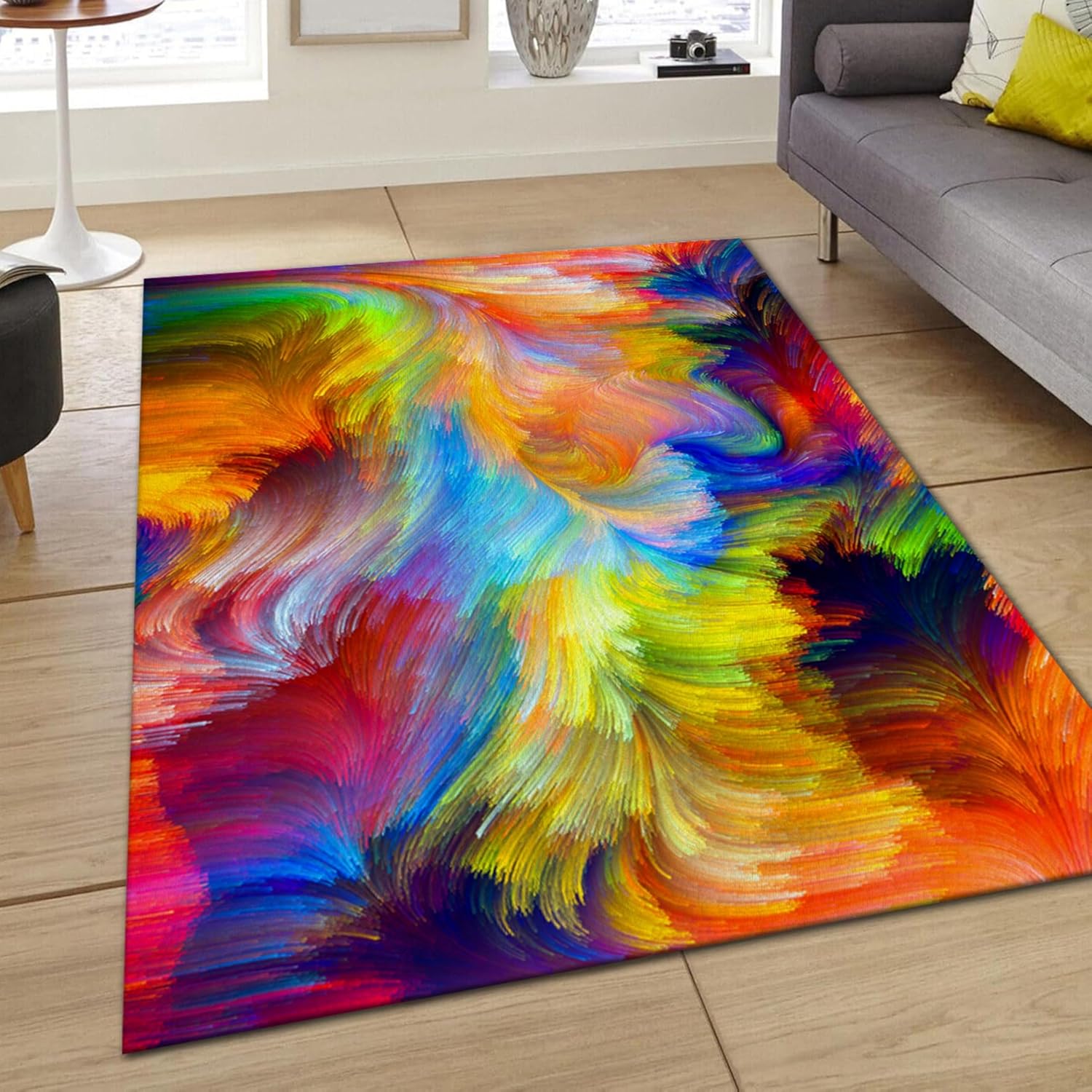 Amazon.com: Abstract Ink Area Rugs 2x3ft Modern Style Art Multicolor ...