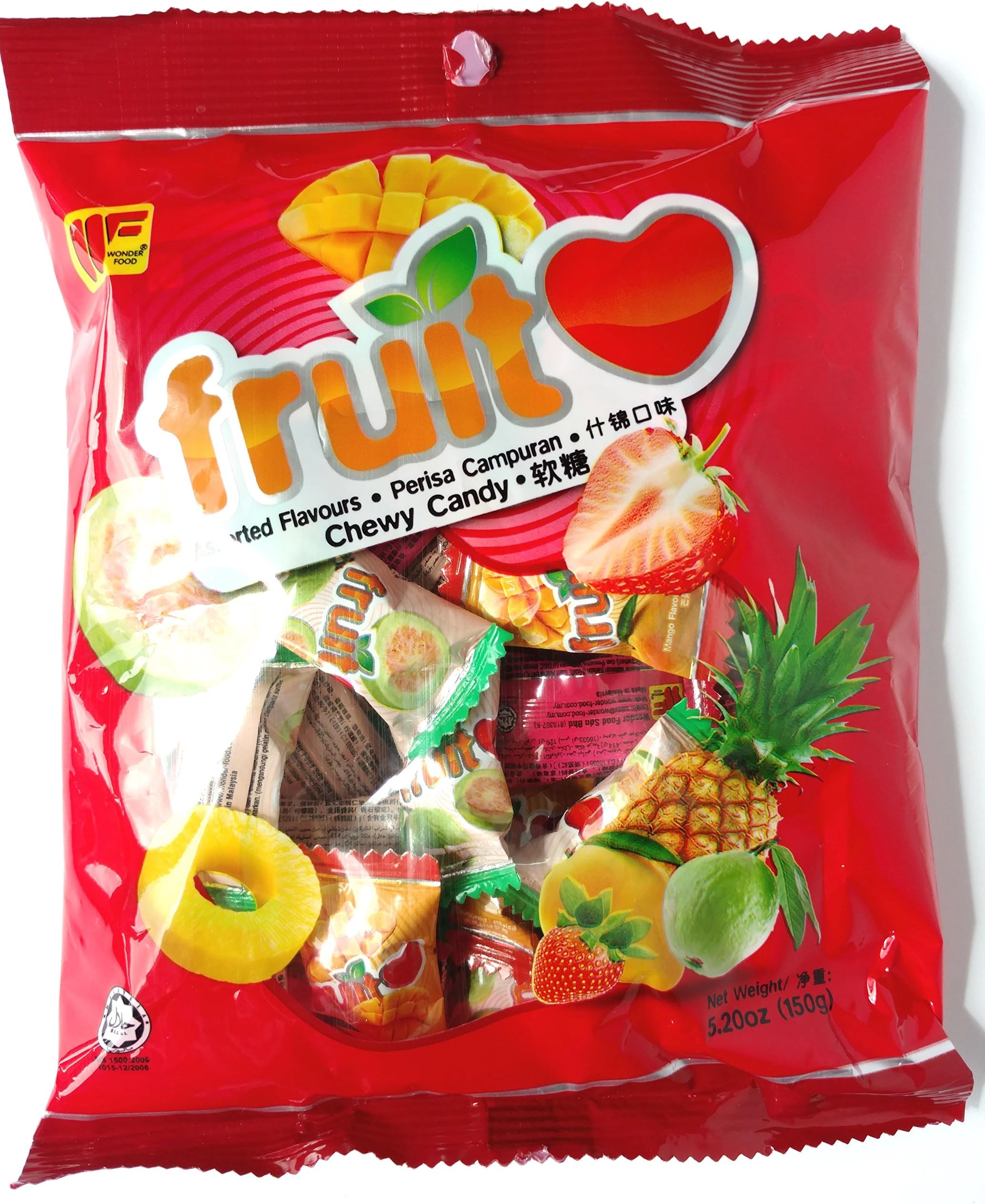 Amazon.com : Wonder Food - Assorted Fruit Flavour Chews 17.6 oz, 500g ...