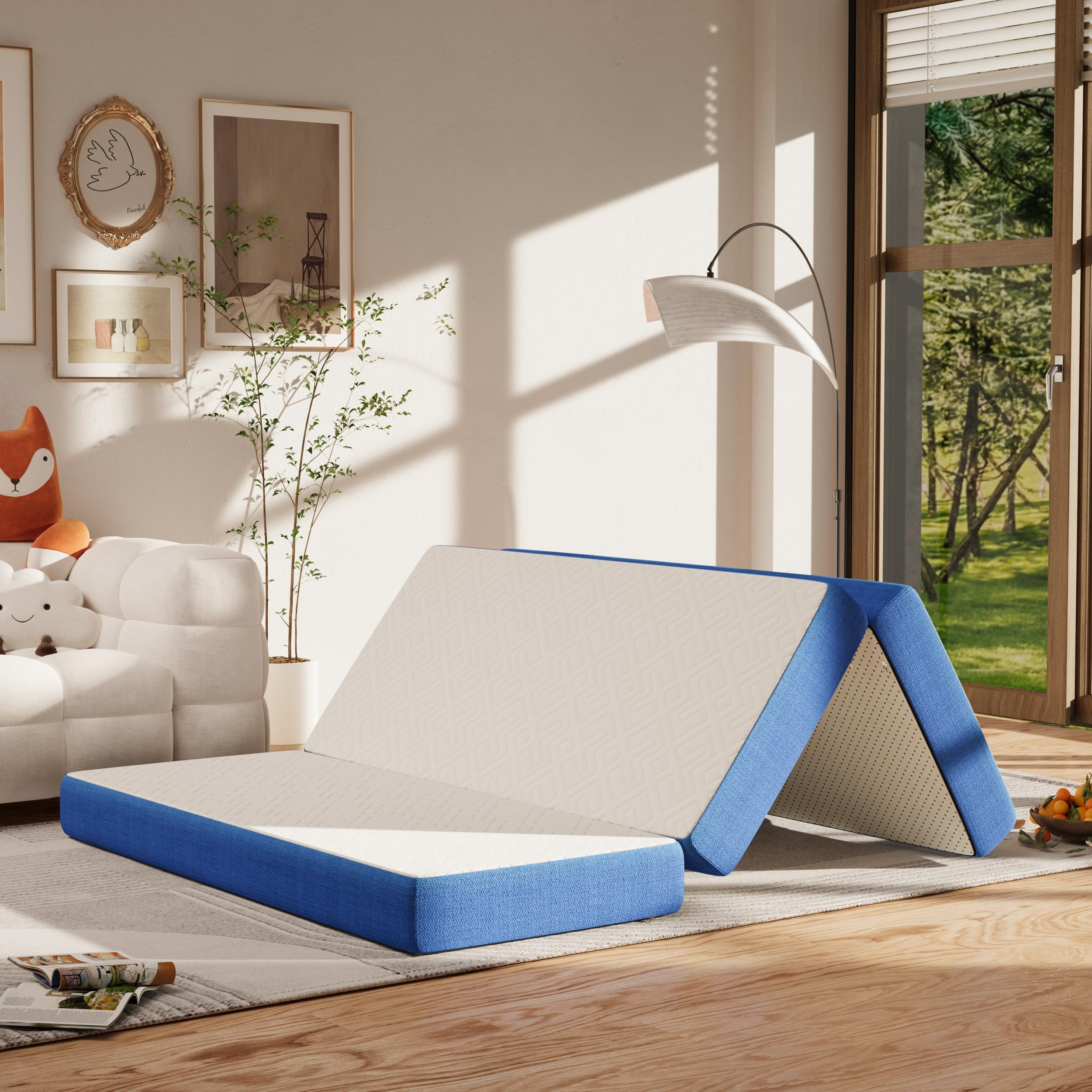 Amazon.com: Folding Mattress Twin, 4 Inch Trifold Mattress Memory Foam ...